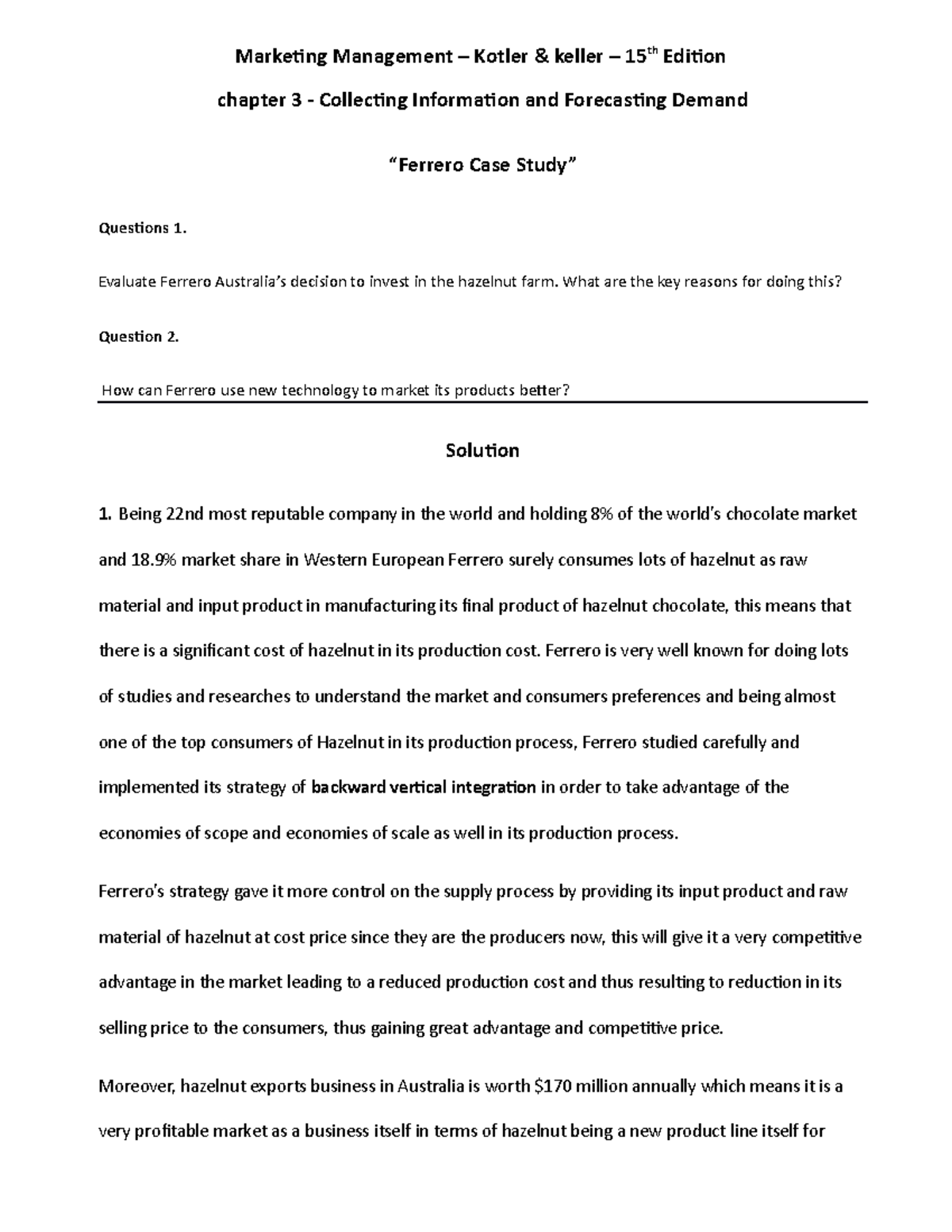 Ferrero Case Study - Marketing Management – Kotler & keller – 15th Ed ...