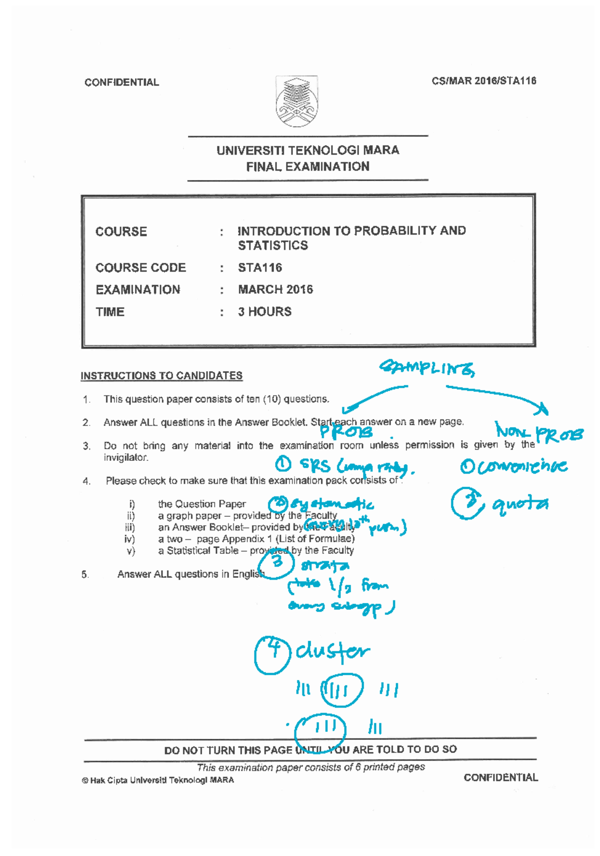 STA116 - EXERCISE - Statistics - Studocu