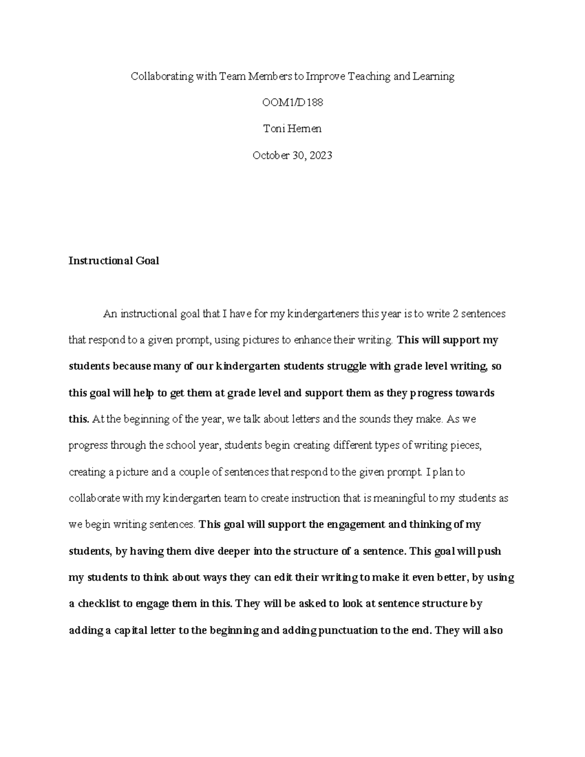 Collaborative Leader- Task 1 - Collaborating with Team Members to ...