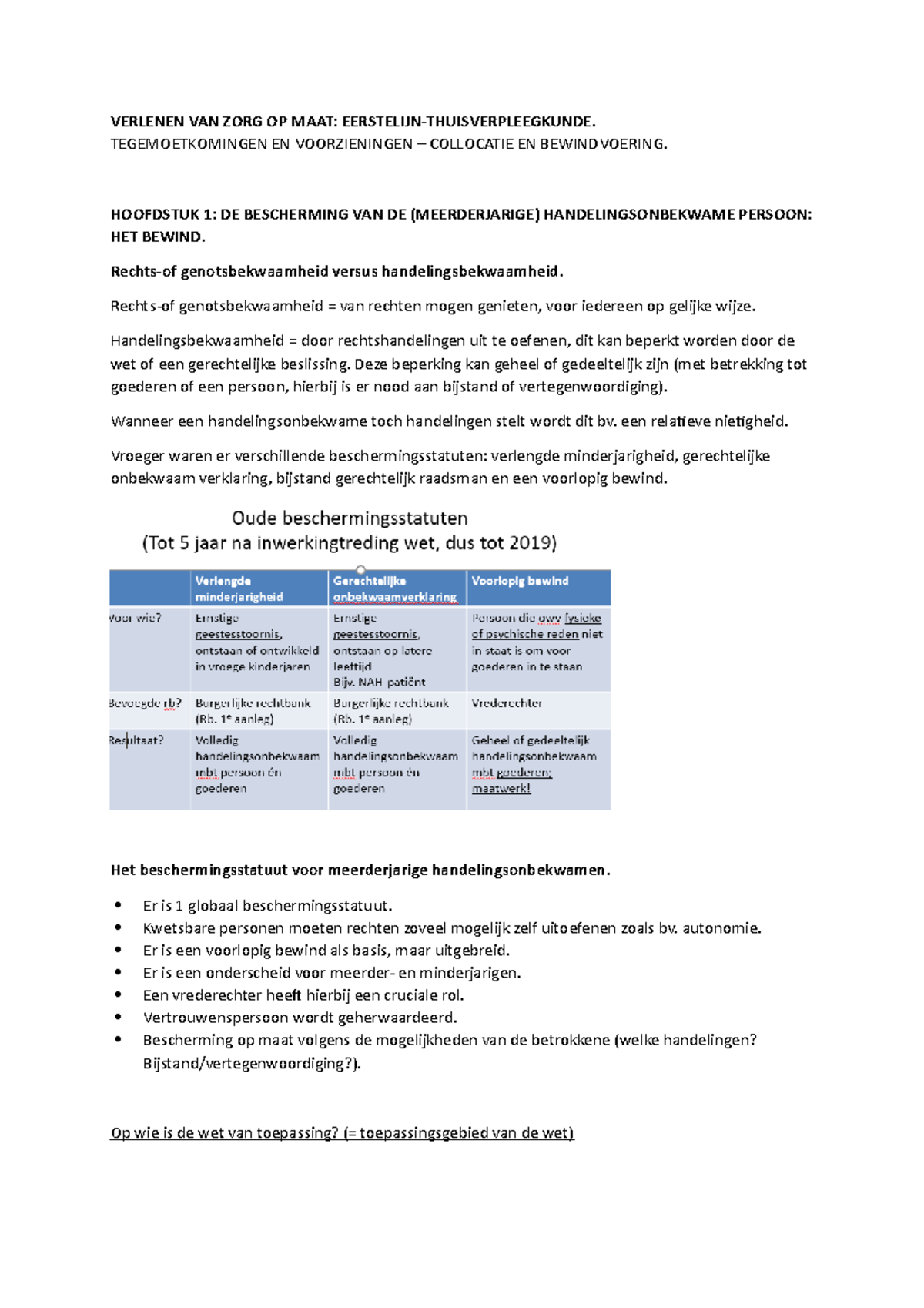 Recht - Tegemoetkomingen en voorzieningen collocatie en bewindvoering ...