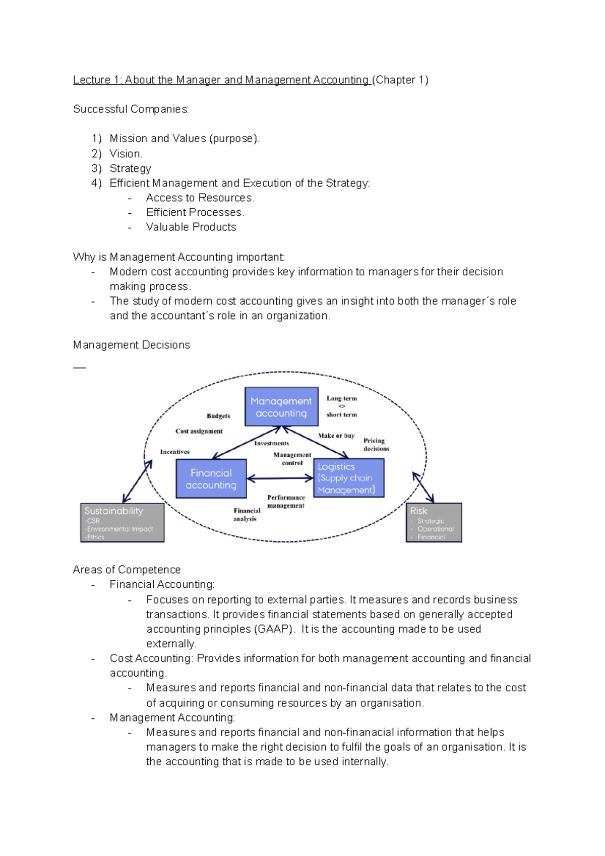 Management Accounting - Vision. Strategy Efficient Management and ...
