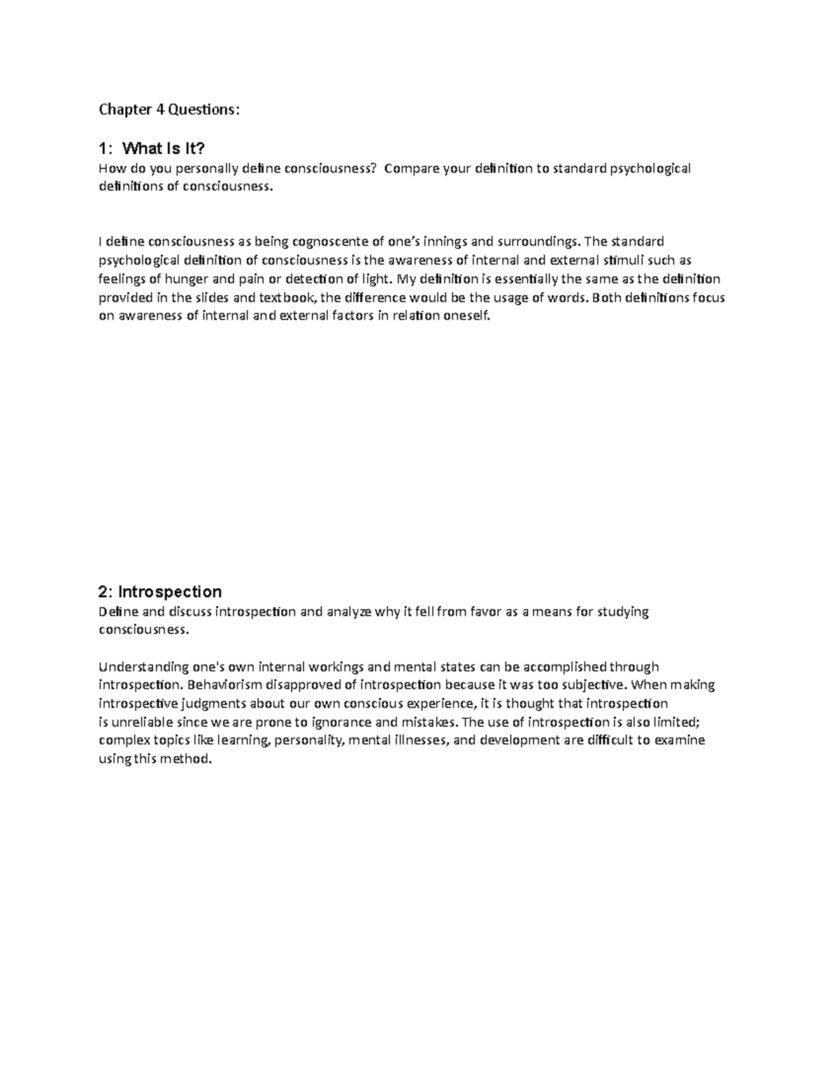 Chapter 4 Questions - Chapter 4 Questions: 1: What Is It? How do you ...