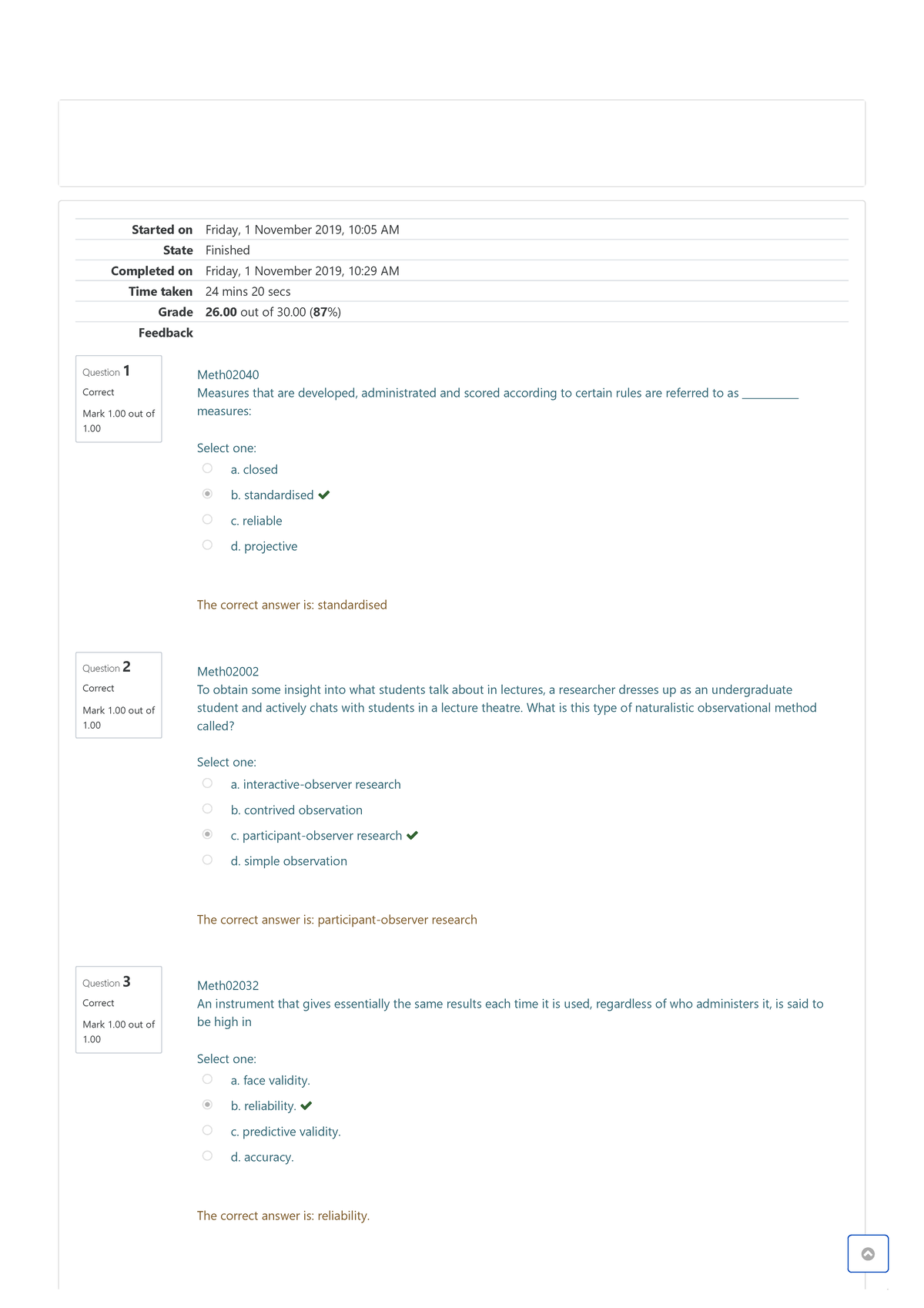 Methods-Quiz-2 - PSYC123 Methods Quiz 2 - Dashboard / Subject / PSYC123 ...