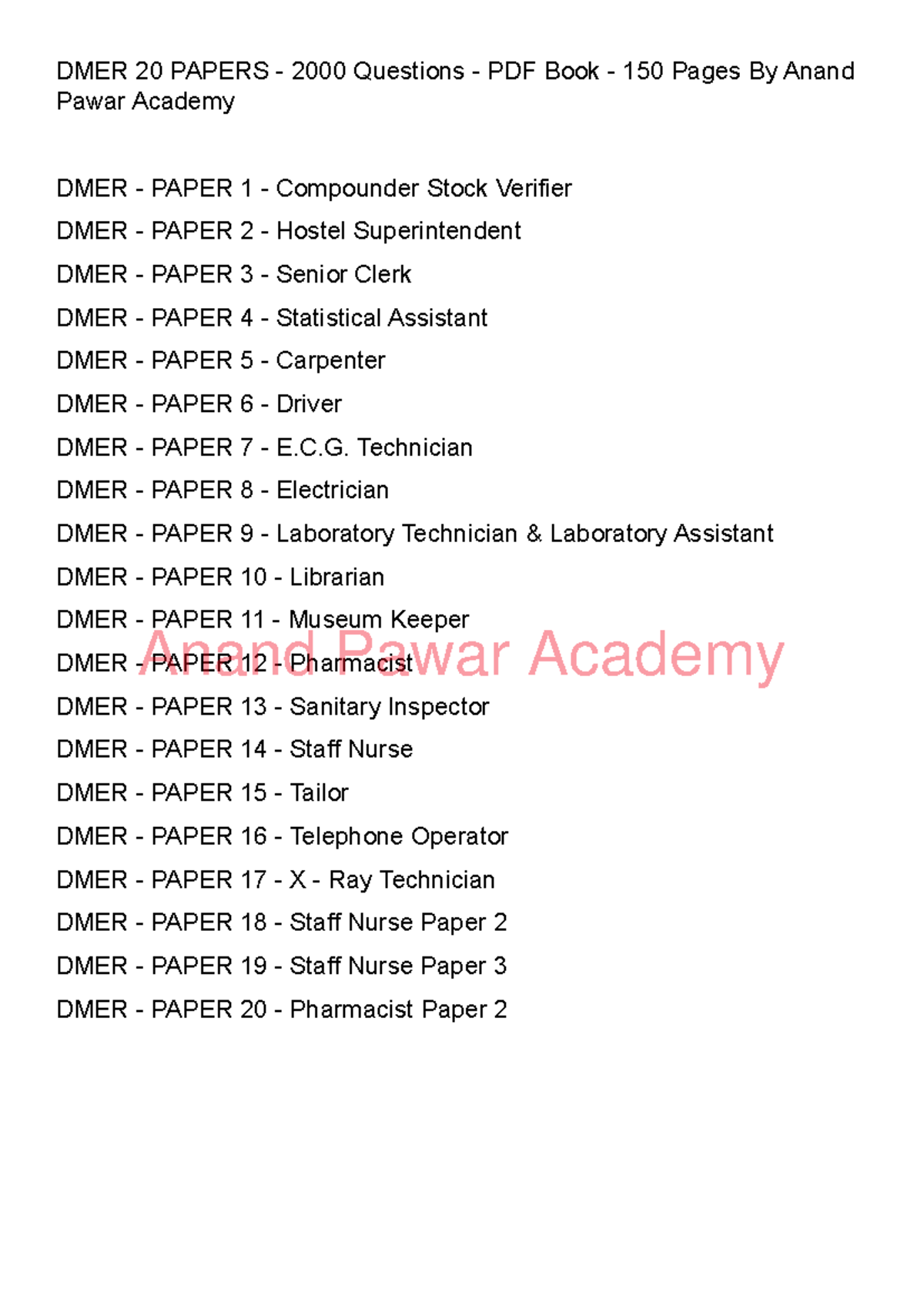TCS DMER BOOK 20 Papers 150 Pages 240430 140741 - DMER 20 PAPERS - 2000 ...
