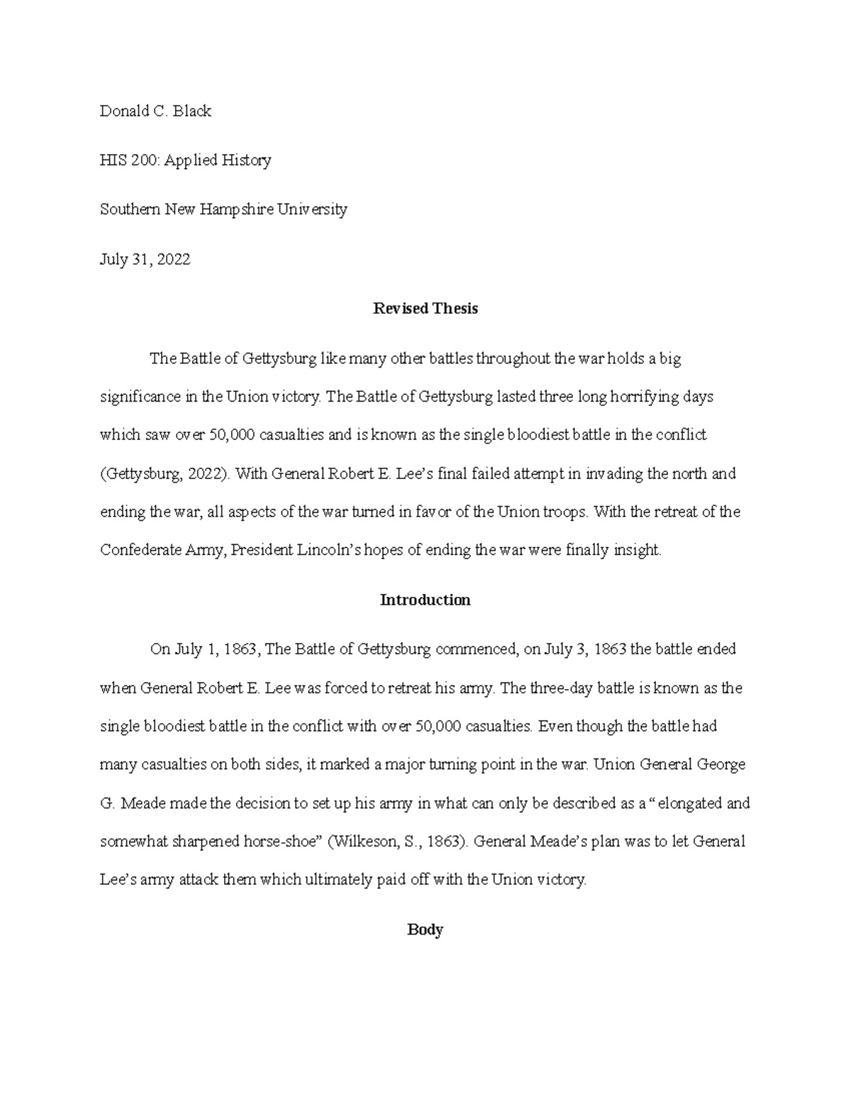 7-3 Historical Analysis Essay Progress Check 3 - Donald C. Black HIS ...