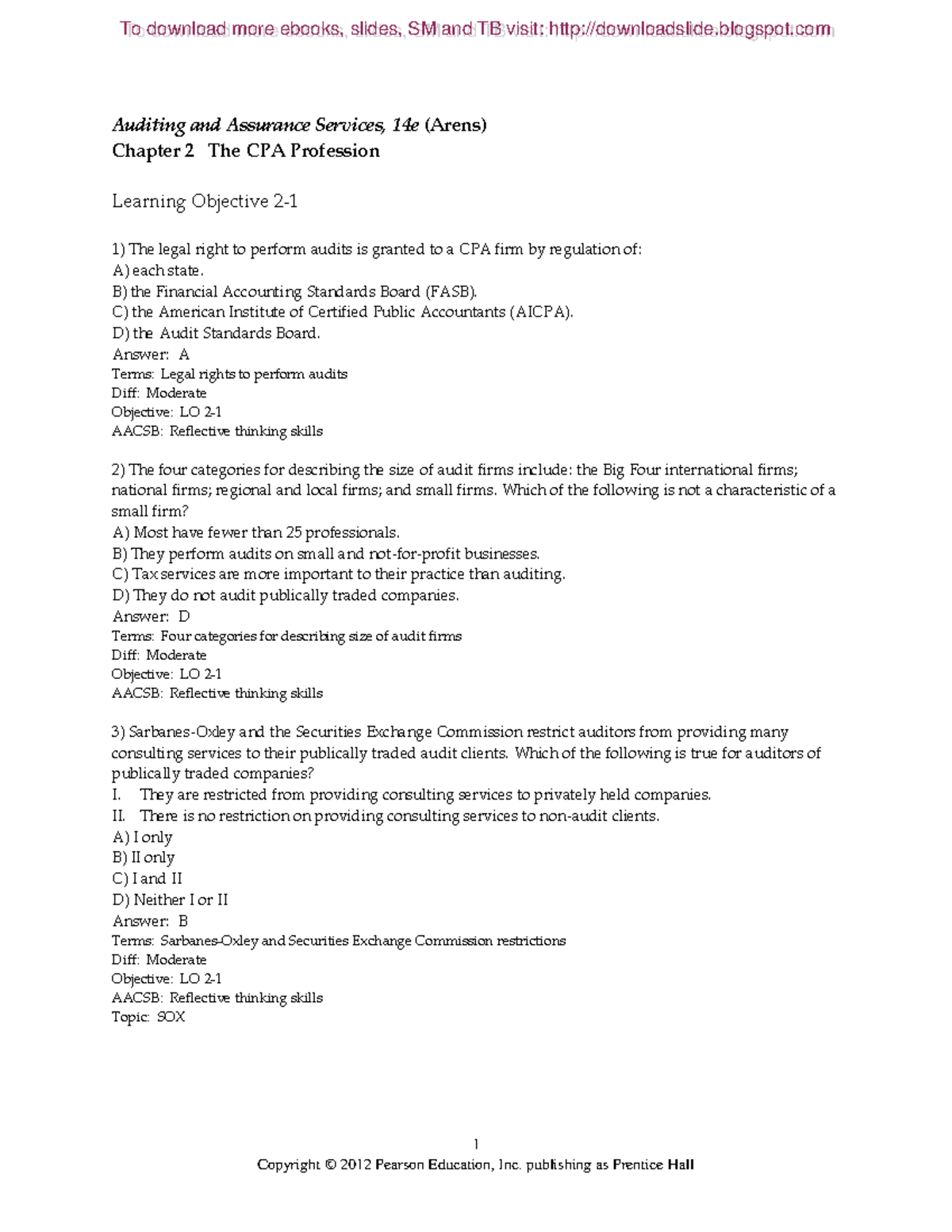 Chapter 2 - jj ccbm, - 1 Auditing and Assurance Services, 14e (Arens ...