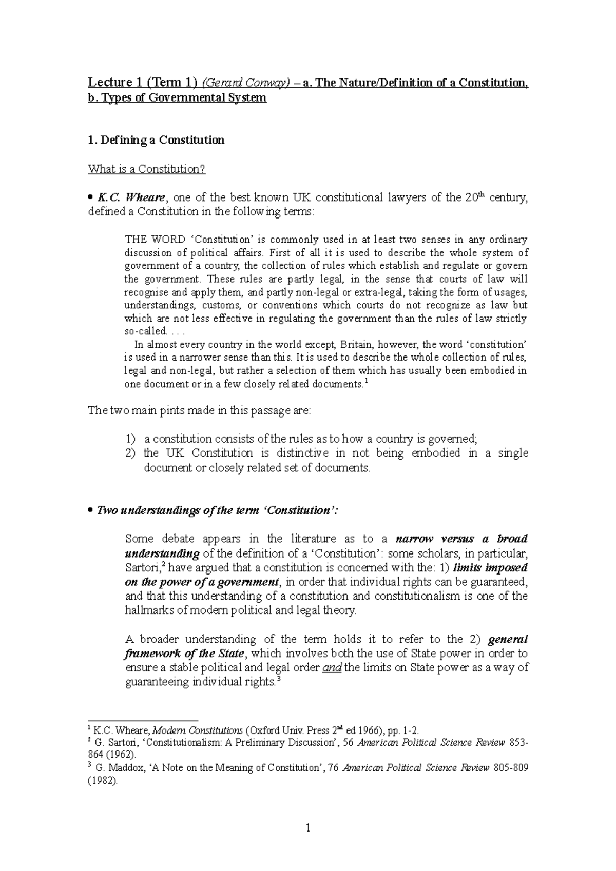 Lecture 1 -Introduction to Constitutions - PUB2008 - Studocu