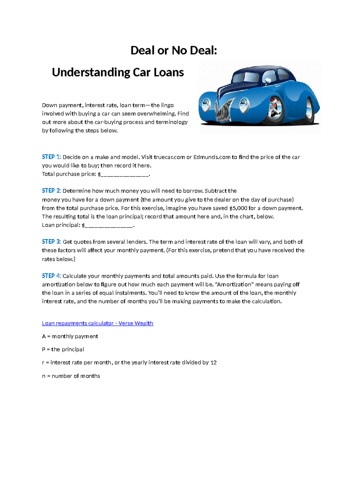 Deal or No Deal - A quick Practice tool - Deal or No Deal ...