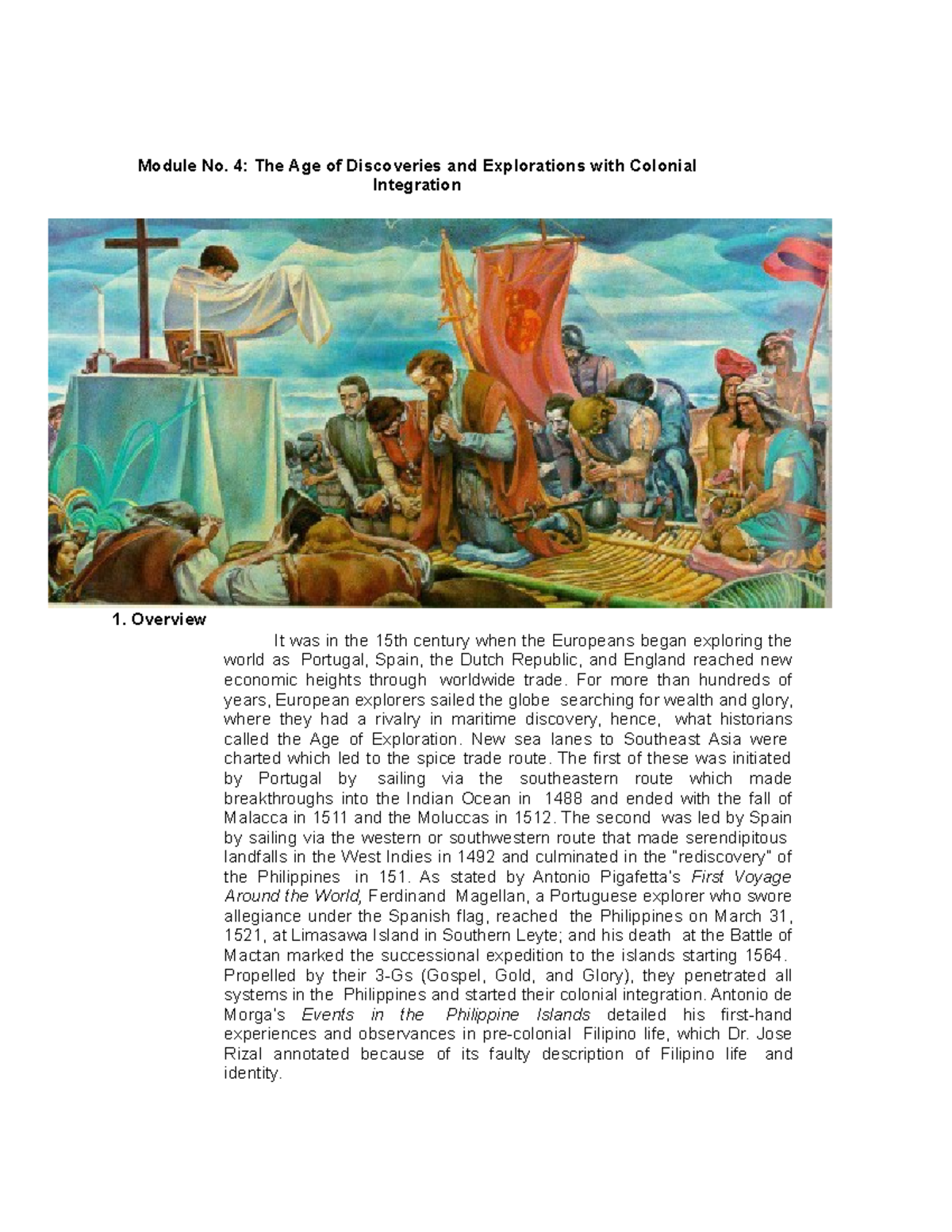 The Age of Discoveries and Explorations with Colonial Integration ...