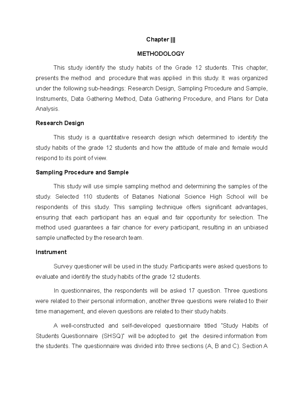 Chapter 3 - Chapter ||| METHODOLOGY This study identify the study ...