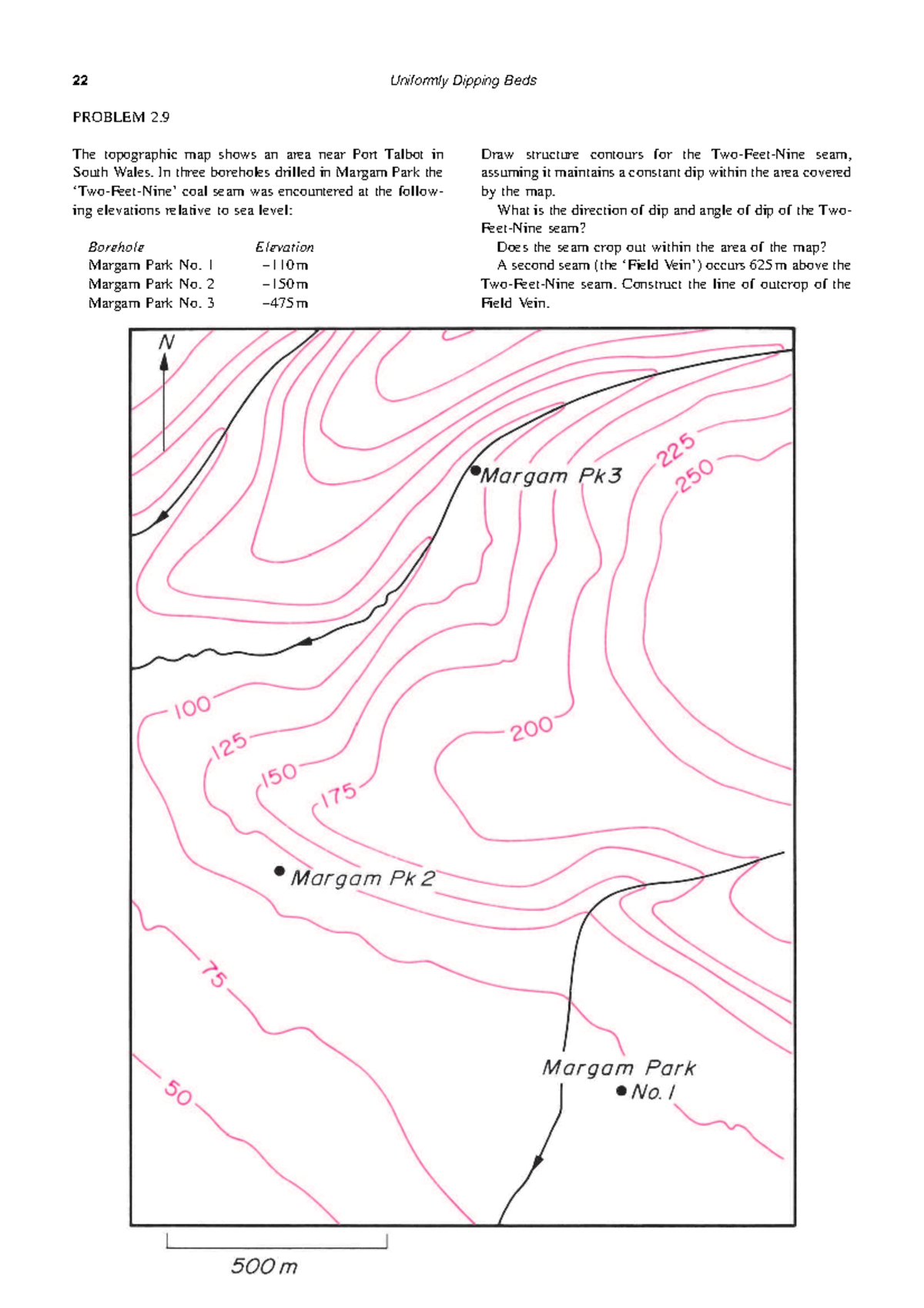Tp N4 Geologia Estructural - 22 Uniformly Dipping Beds PROBLEM 2. The topographic map shows an ...