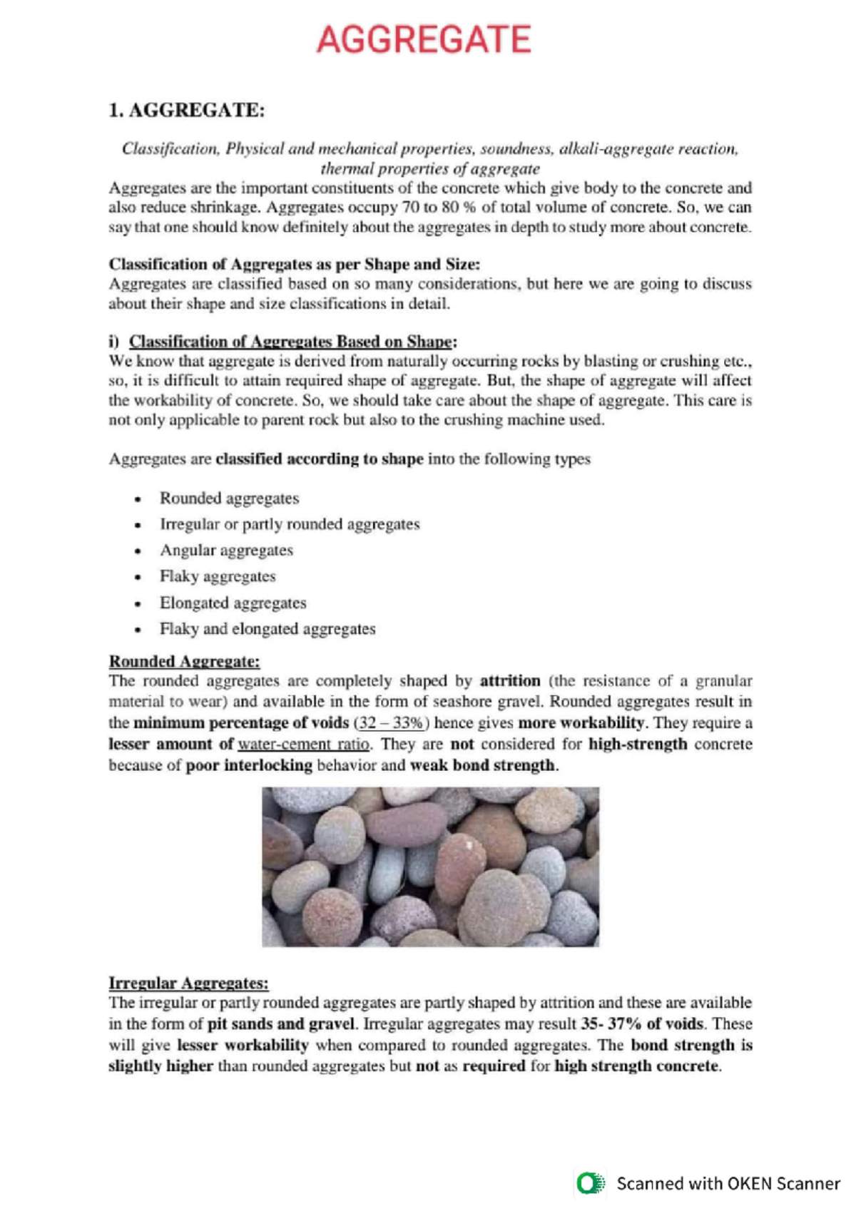 Aggregate - Materials of Construction - Studocu