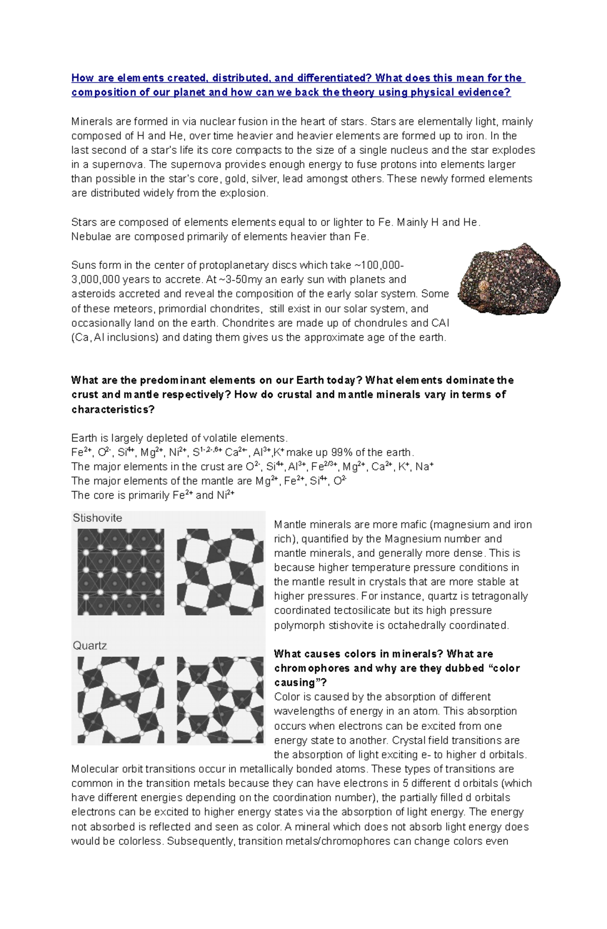 EOS 205 Concepts - Lecture notes All - How are elements created ...