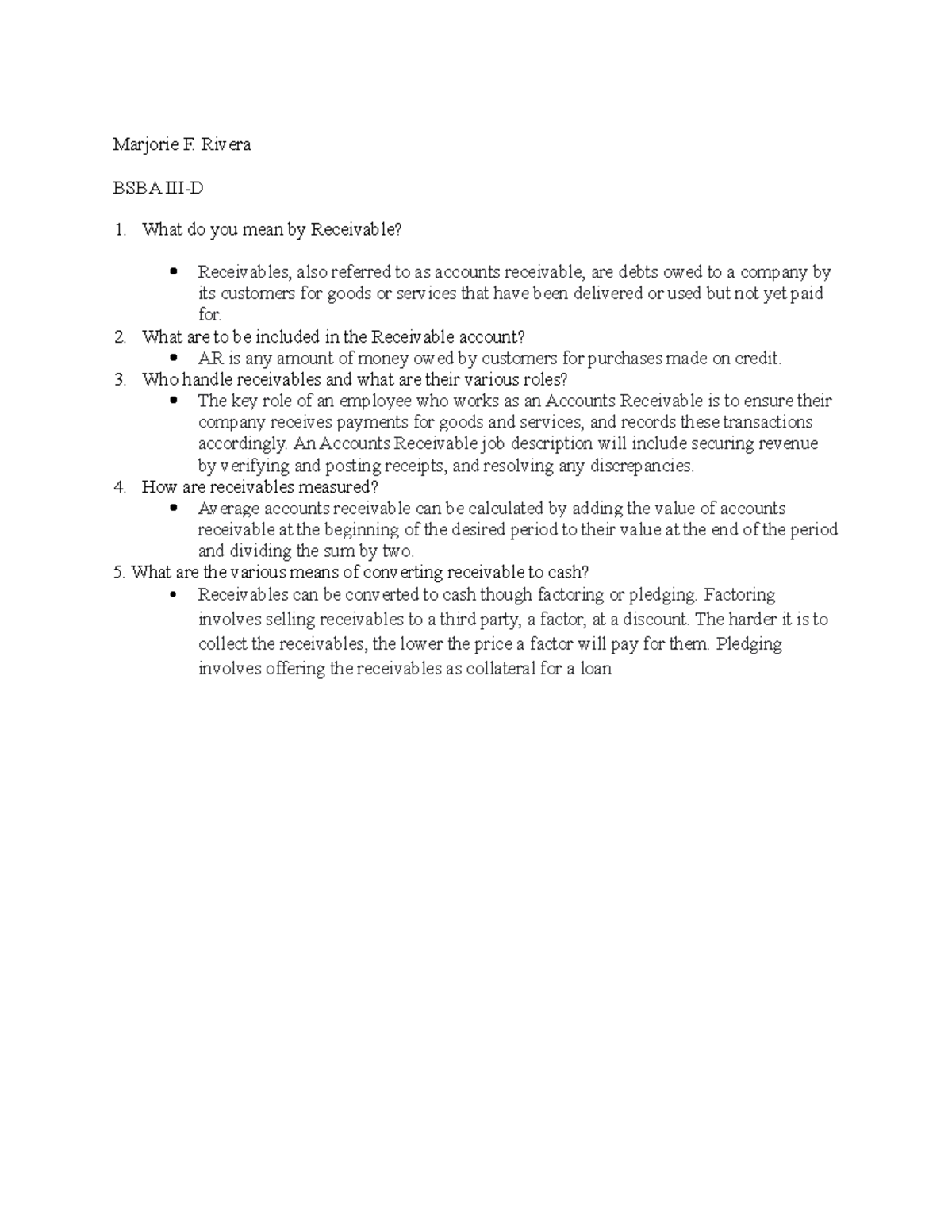 Module 9 - NOTHING - Marjorie F. Rivera BSBA III-D What do you mean by ...