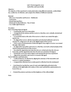 Lab 4 correct - lab 4 - Lab 4: combination of resistors Jaylen Riley ...