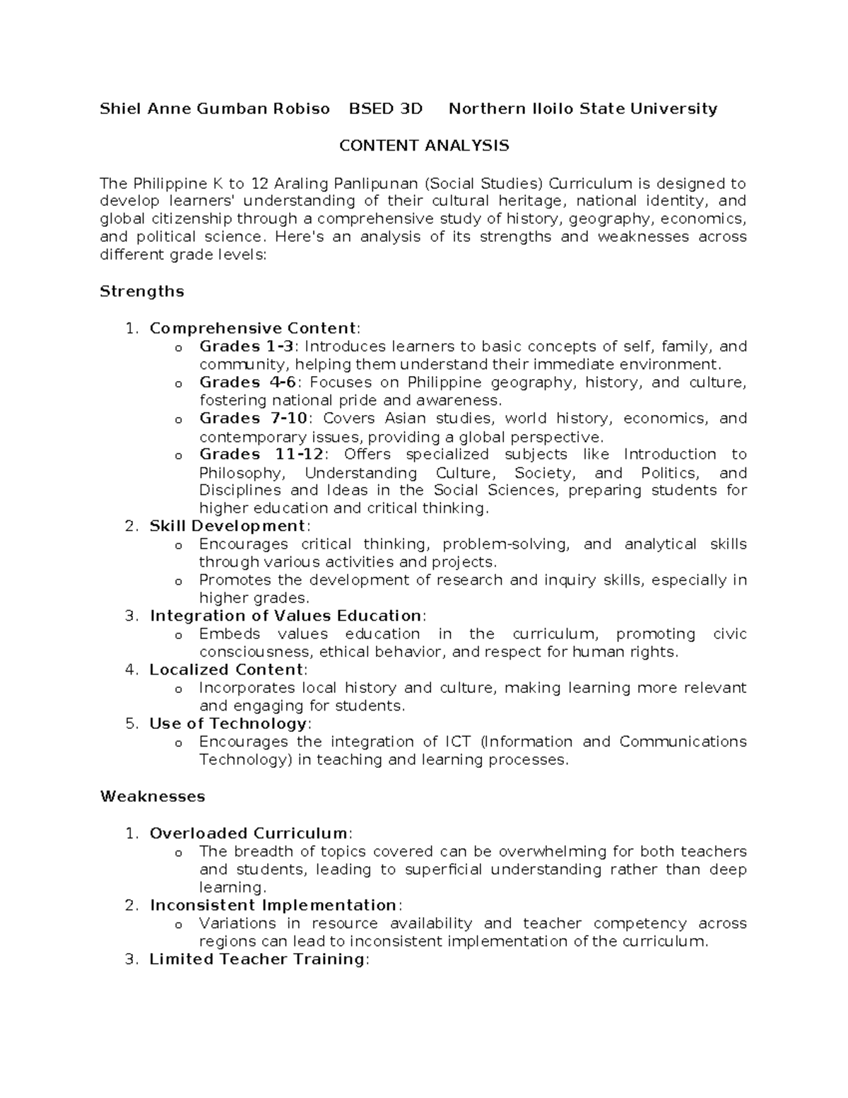 Content Analysis - The Teacher & The School Curriculum - Shiel Anne ...