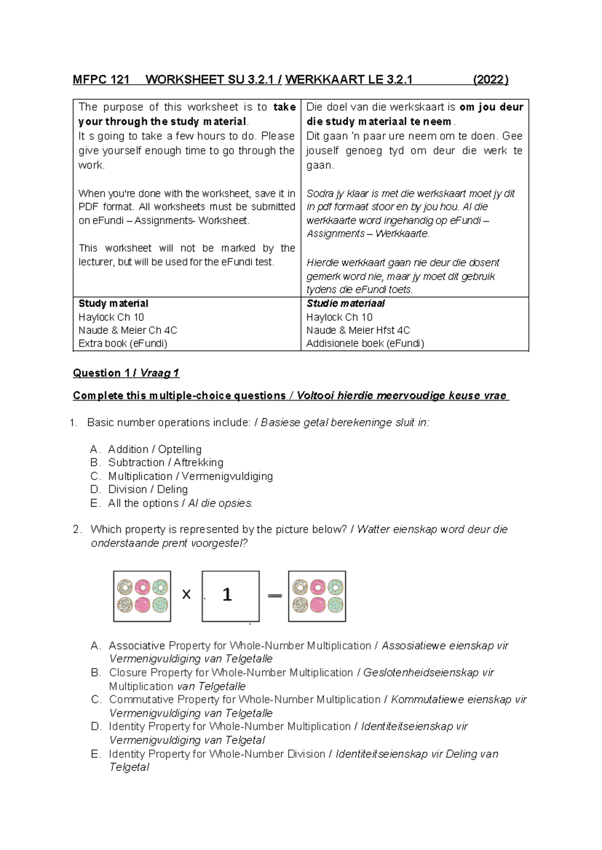 MFPC 121 - WORKSHEET LU 3.2.1 - Multi + Div - 2022.docx - MFPC 121 ...