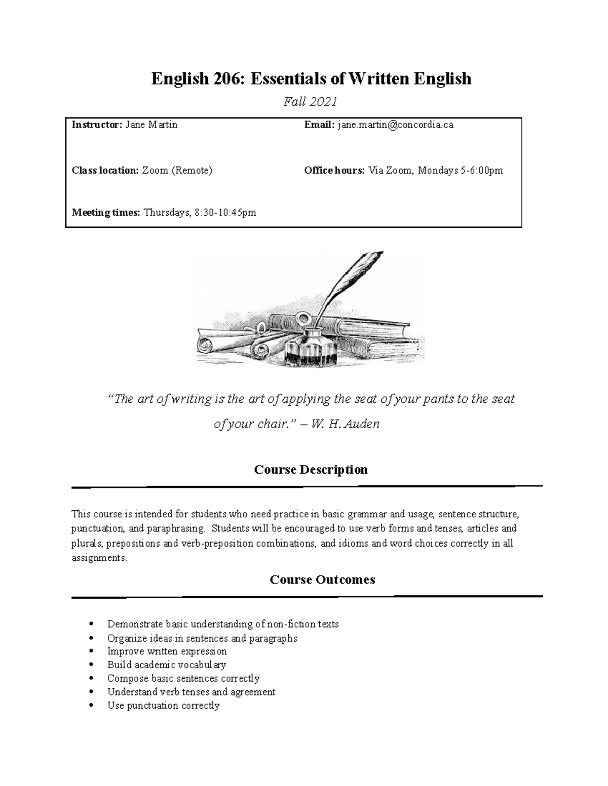 ENGL206 Fall2021 JM - outline - English 206: Essentials of Written ...