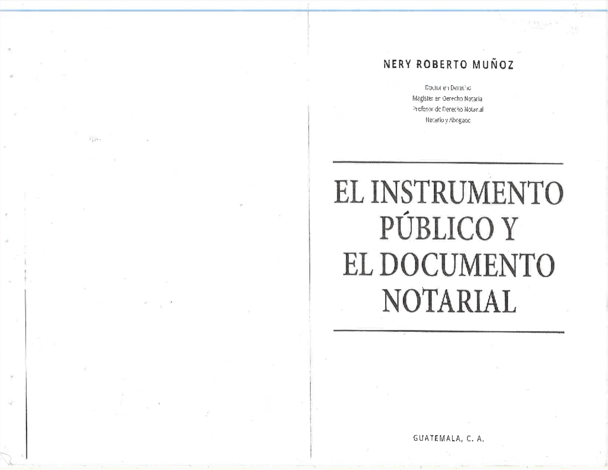 Libro 2 El instrumento público y el documento notarial - Derecho ...