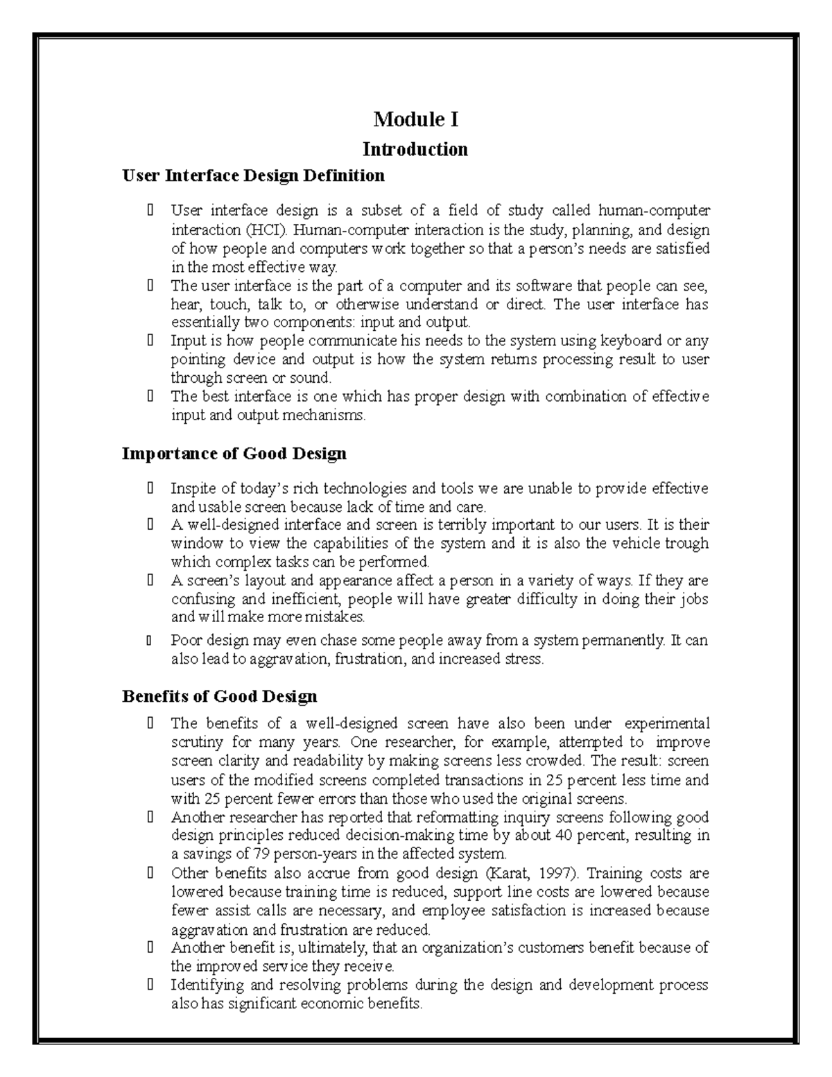 22CAX10-UID- Uniti - user interface design unit 1 notes - Module I ...