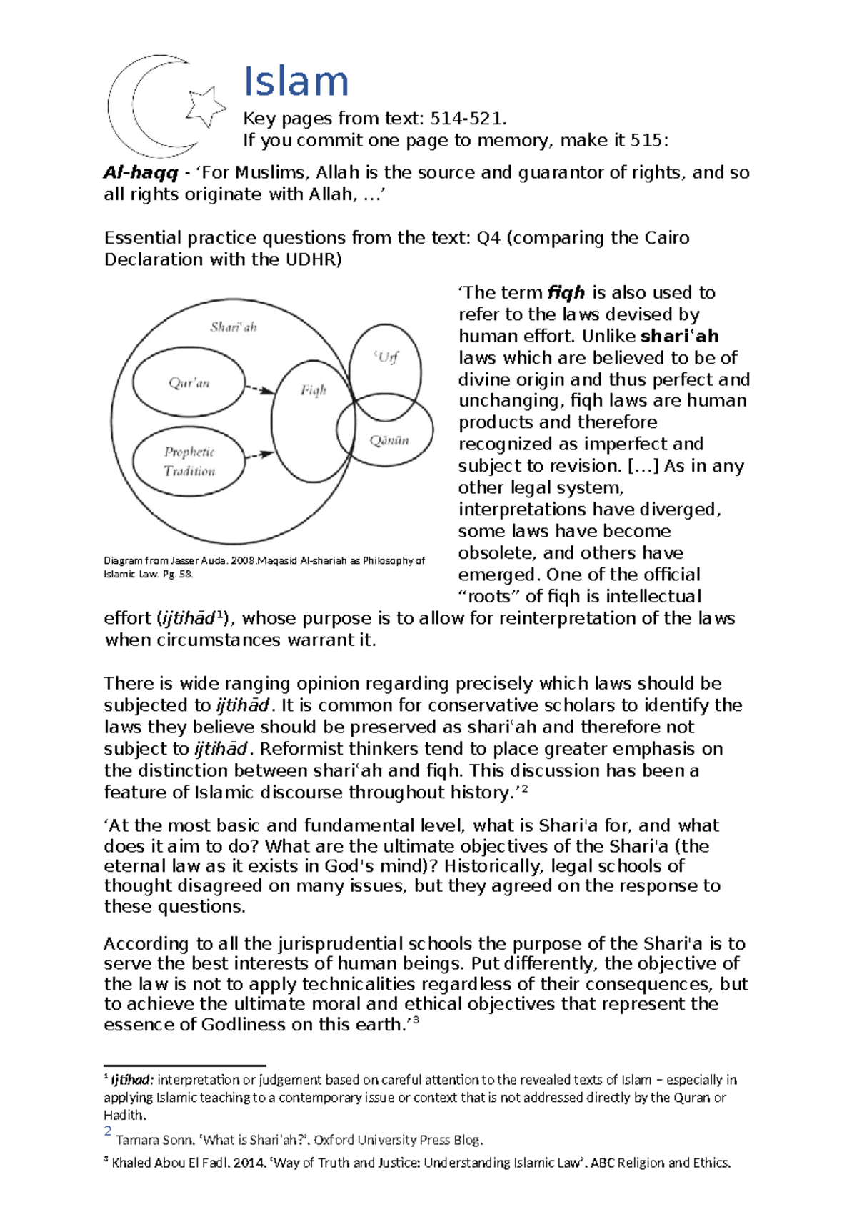 World religions - Islam Key pages from text: 514-521. If you commit one ...