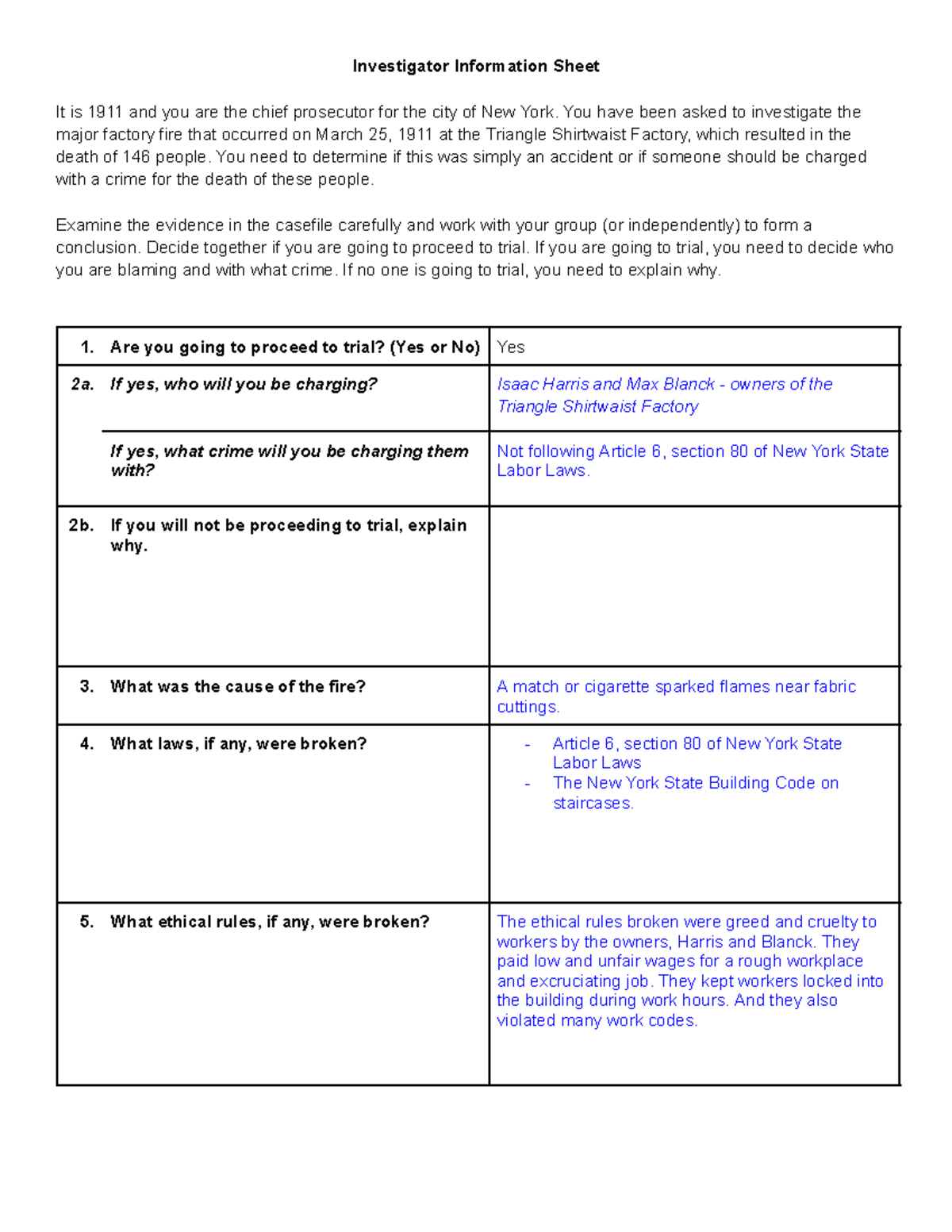 Student Investigator Information Sheet - Investigator Information Sheet ...