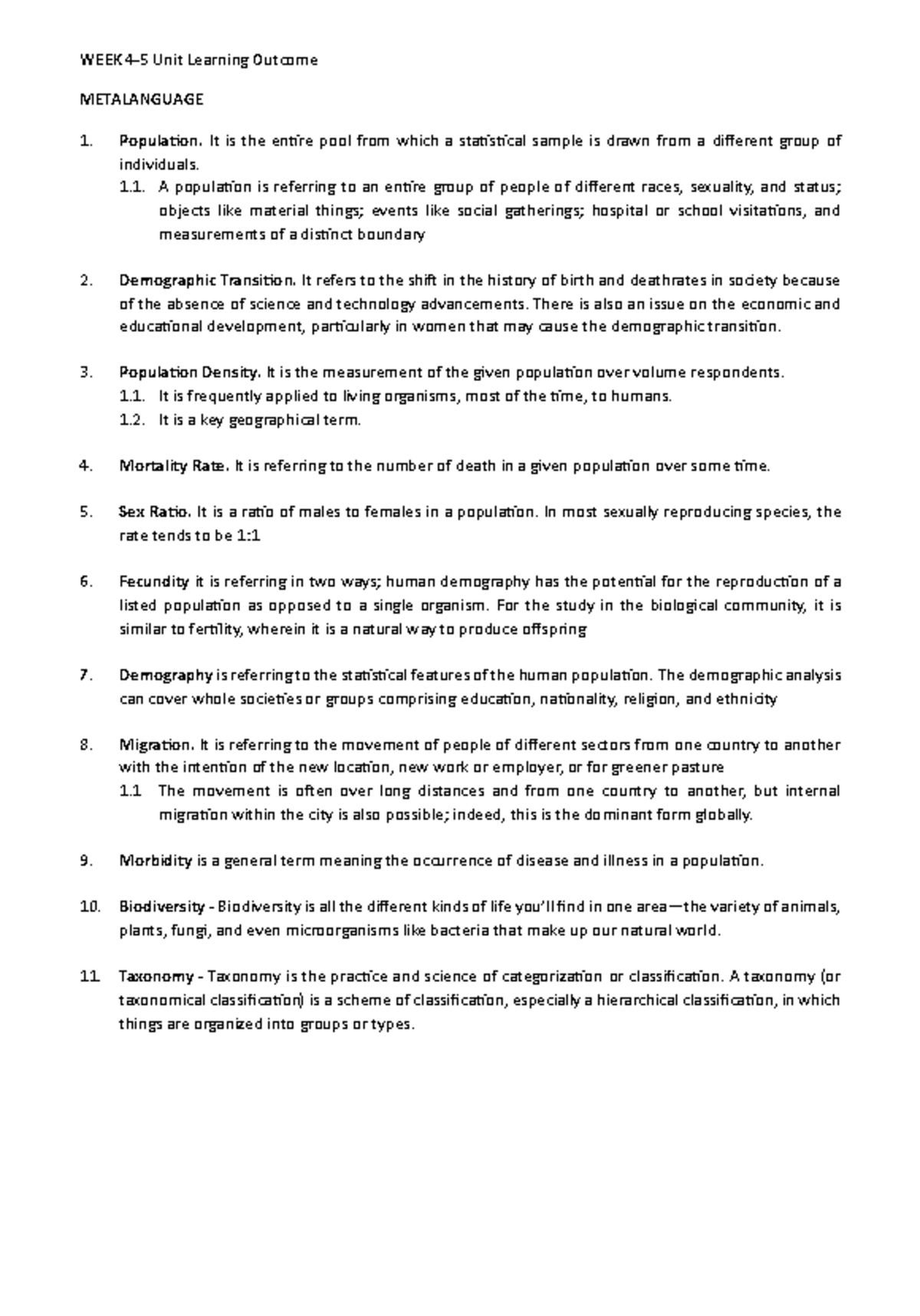 WEEK 4-5 Unit Learning Outcome (GE15) - WEEK 4-5 Unit Learning Outcome ...