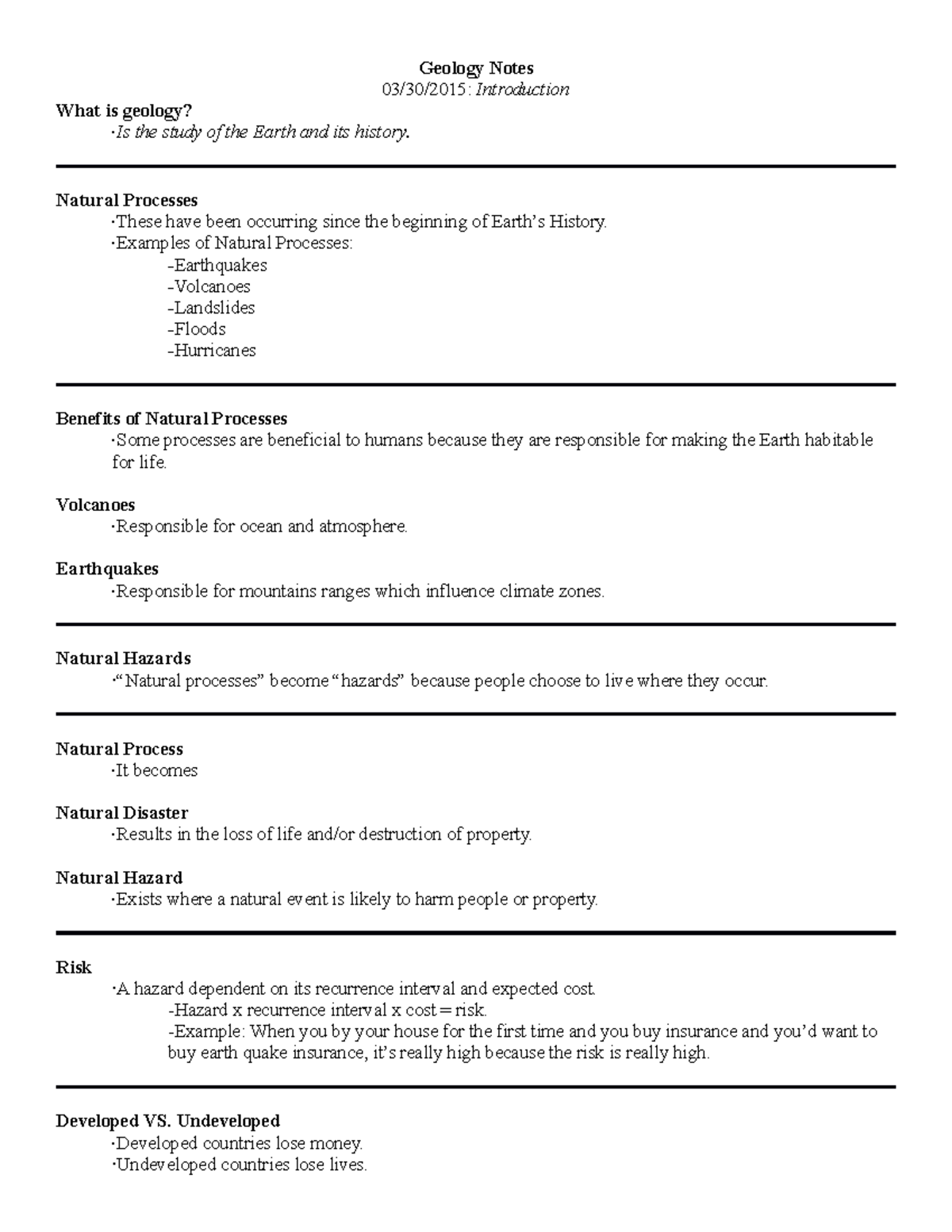 2015 03 30 Natural Disaster Geology Notes 03 30 2015 Introduction 2015-03-30-natural-disaster-geology-notes-03-30-2015-introduction