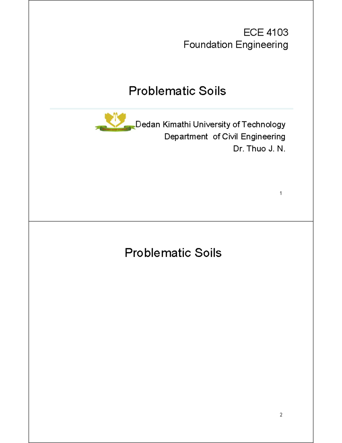 6. Problematic soils - Dedan Kimathi University of Technology ...