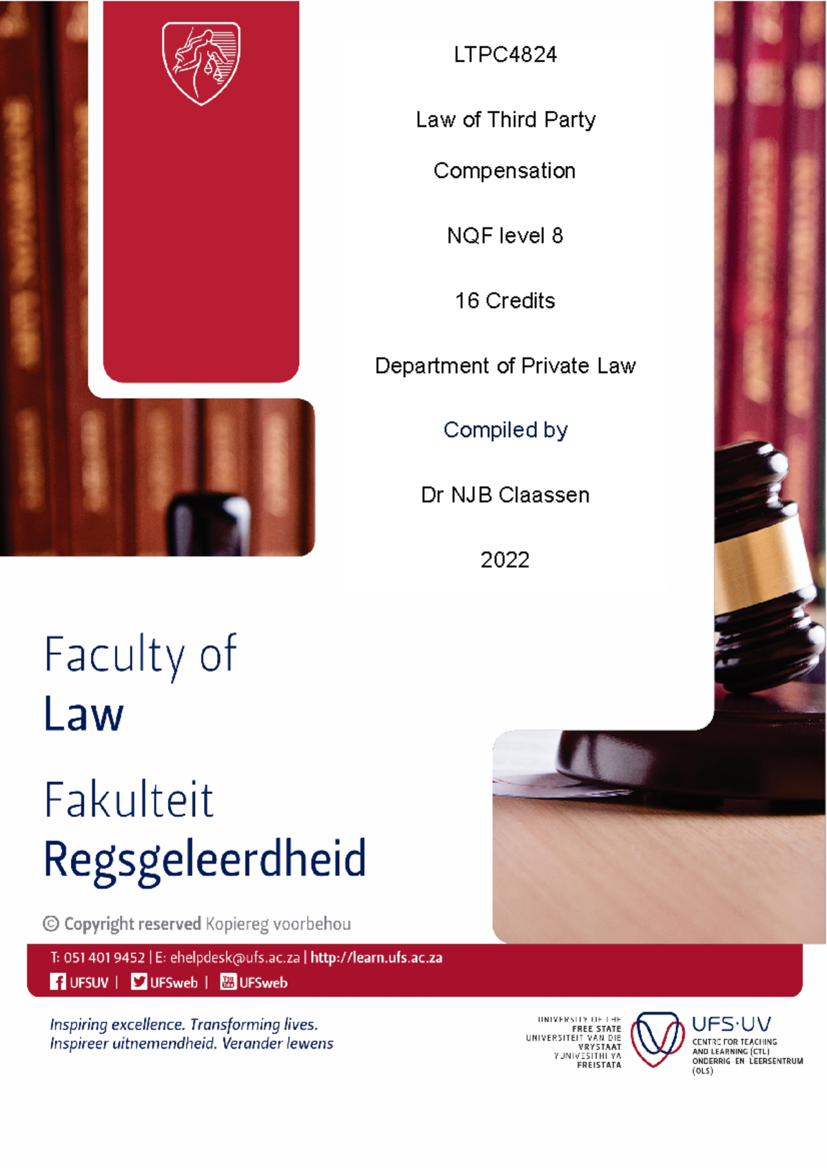 Module guide - LTPC4824 - 2022 - LTPC Law of Third Party Compensation ...
