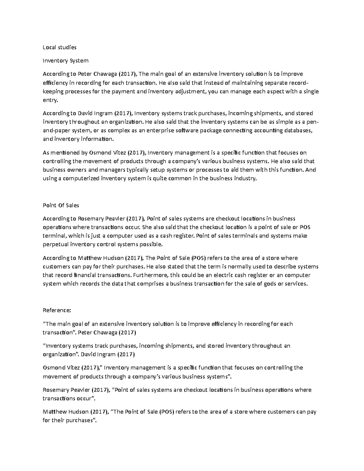 Local studies - None - Local studies Inventory System According to ...