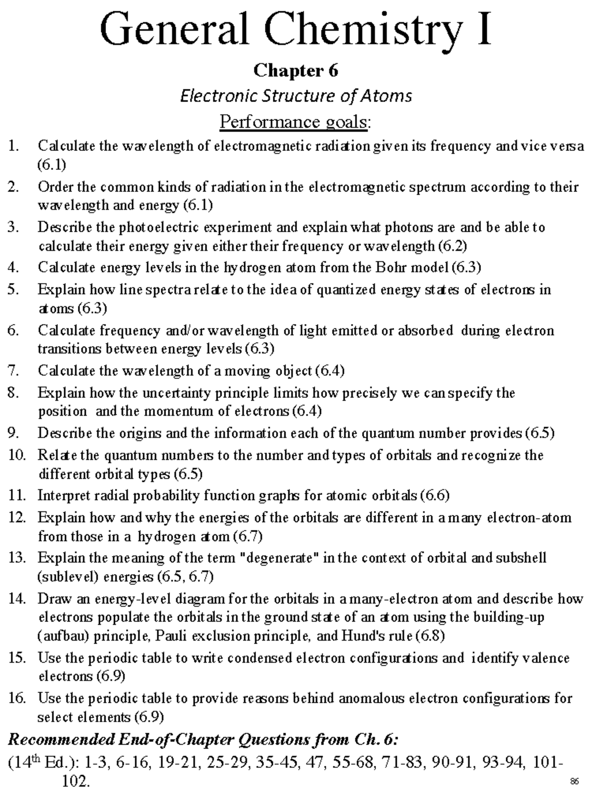 Chem Chp 6 Notes - HNRS Gen Chem 1 Unit 2 with Dr.Elzbieta Cook - 86 ...