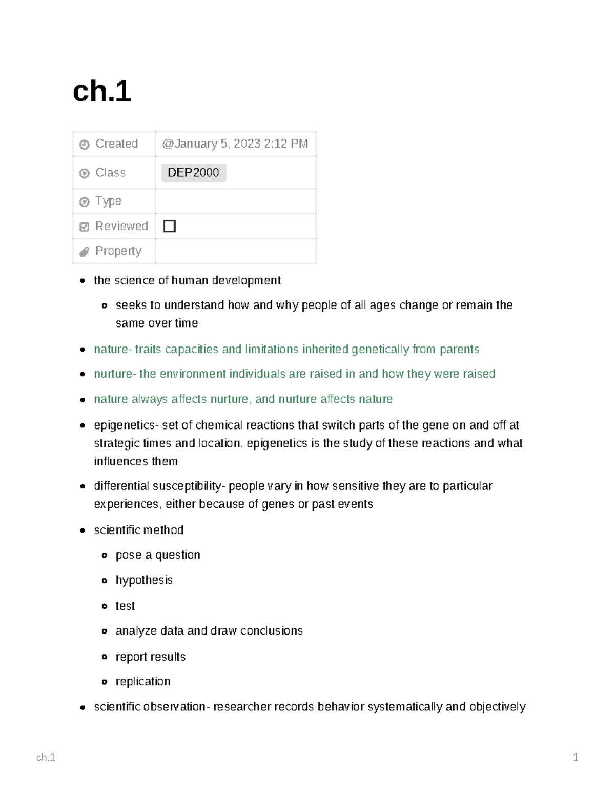 Ch.1 introduction unit - ch 1 ch. Created Class DEP Type Reviewed ...