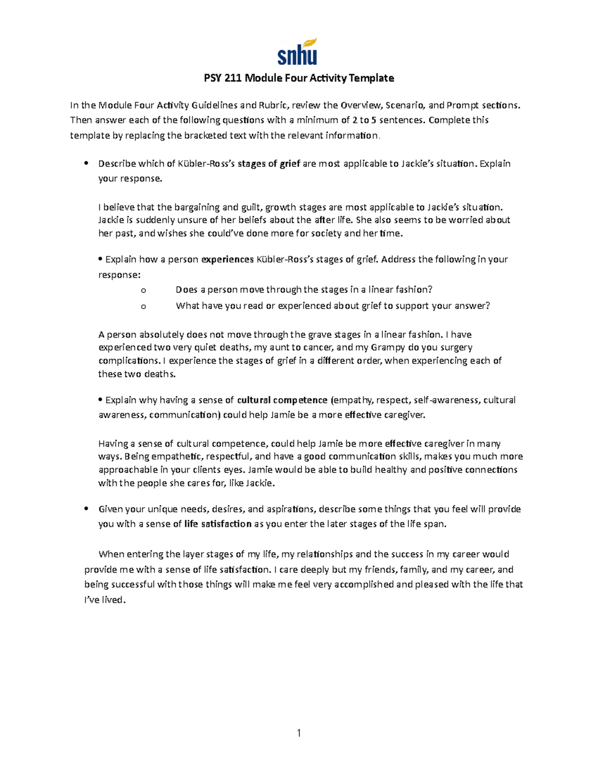 PSY 211 Module Four Activity Template copy - Then answer each of the ...