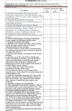 Catheterization- Checklist-1 - CATHETERIZATION Instruction: Check under ...