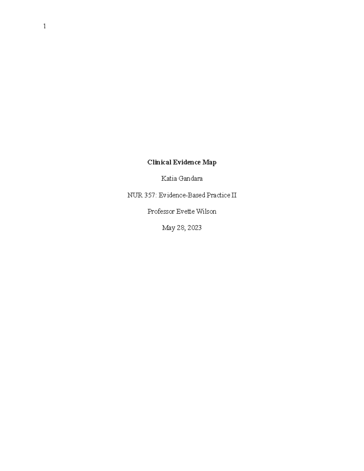 EVP II Clinical Evidence Map - Clinical Evidence Map Katia Gandara NUR ...