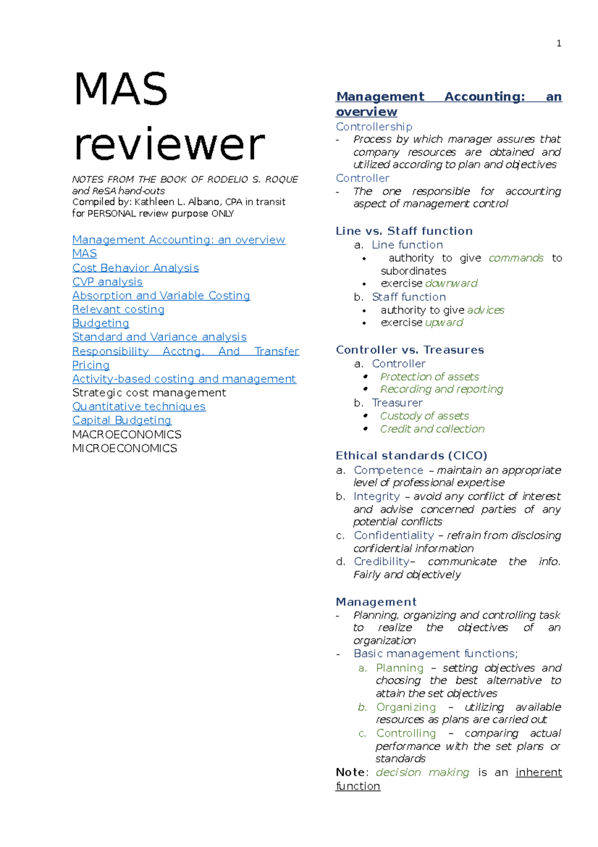 458419747 MAS Reviewer version 2 docx - MAS reviewer NOTES FROM THE ...