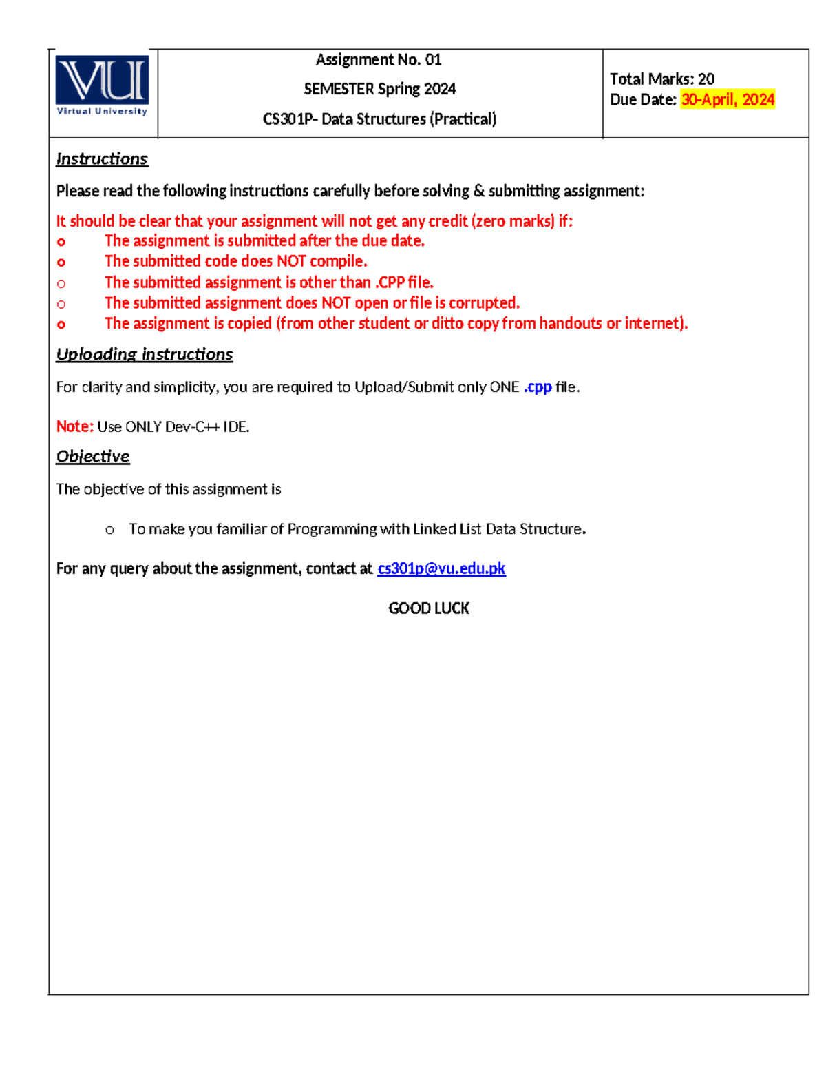 Spring 2024 Cs301p 1 These Files Are Important To Improve Your