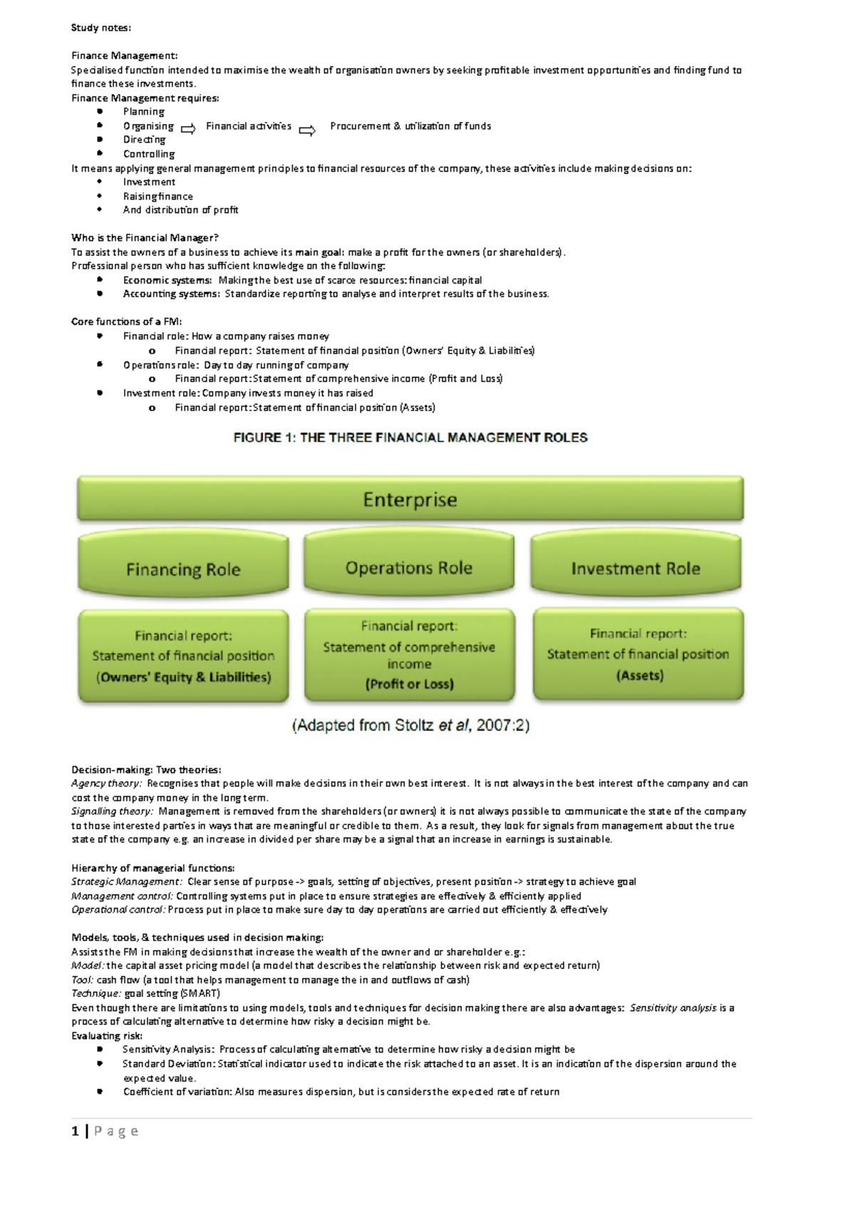 Finance Management Study notes - Study notes: Finance Management ...