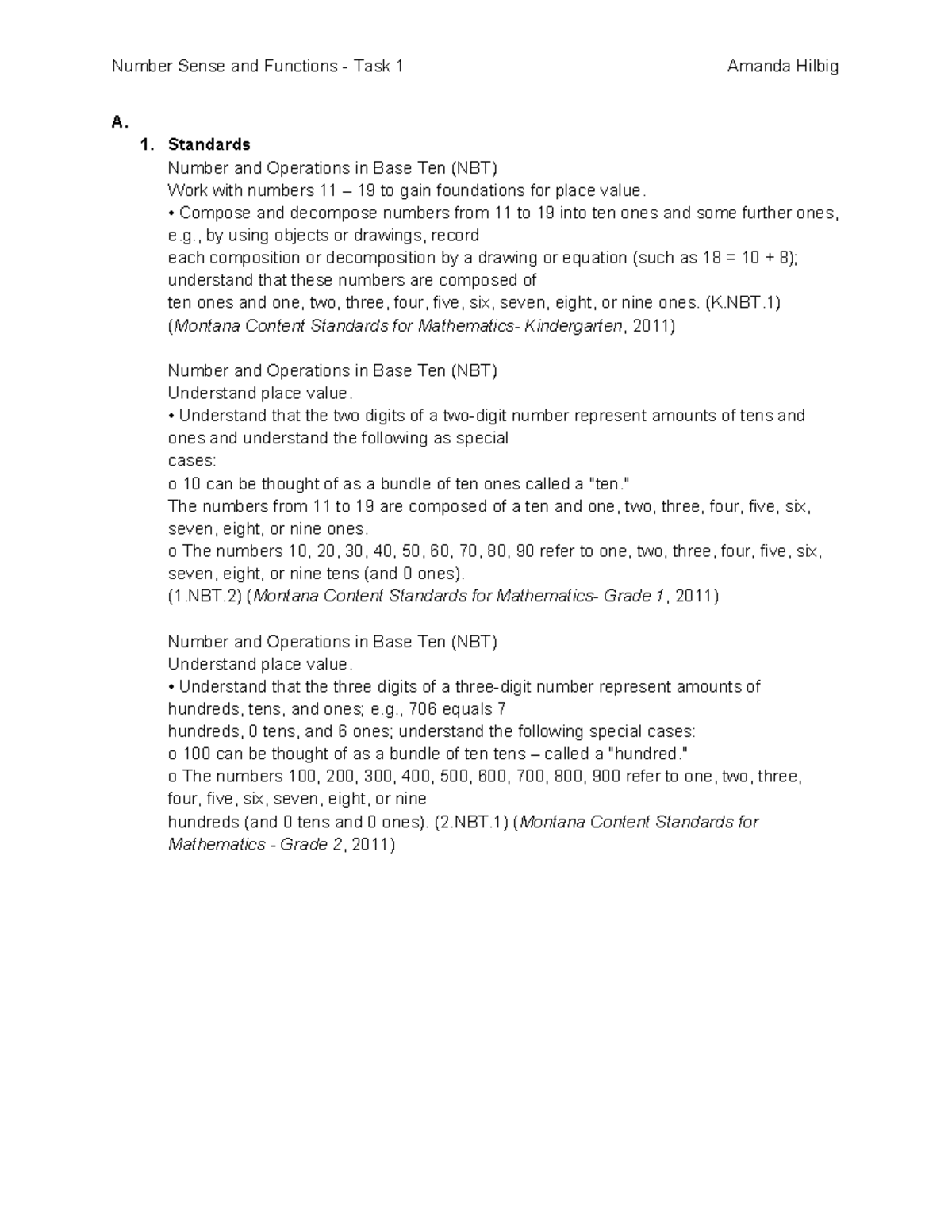 Number Sense and Functions Task 1 - A. Standards Number and Operations in Base Ten (NBT) Work ...