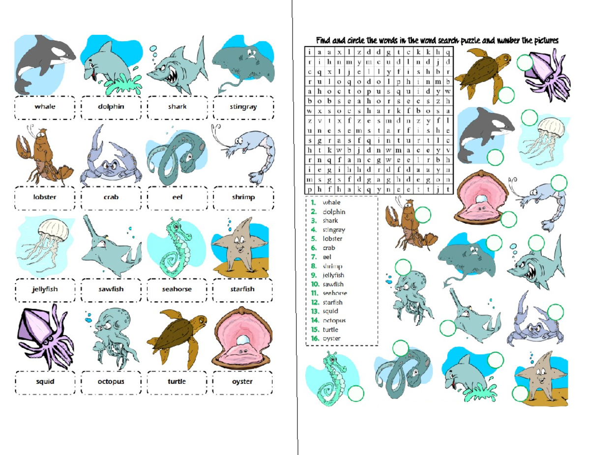 Sea animals - Ingles II - Studocu