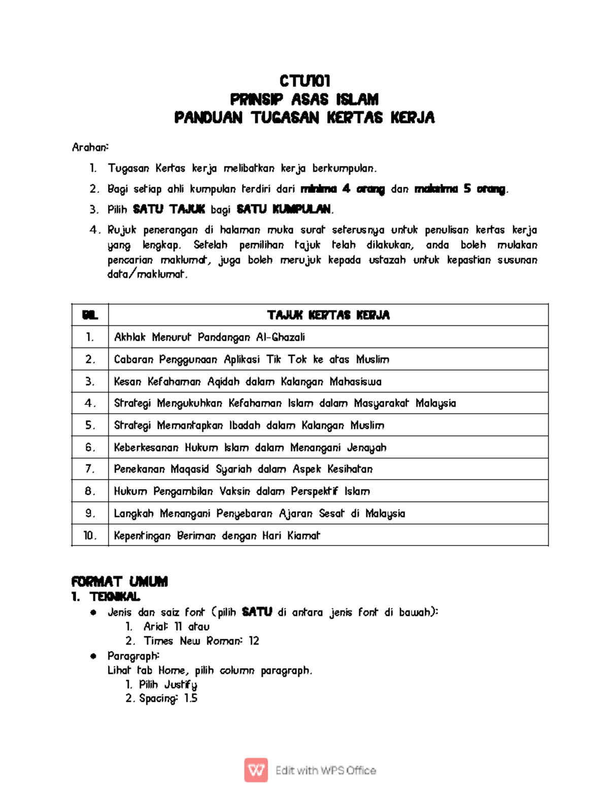 CTU101 - draft untuk buat assigment ctu 101 - CTU 101 PRINSIP ASAS ...