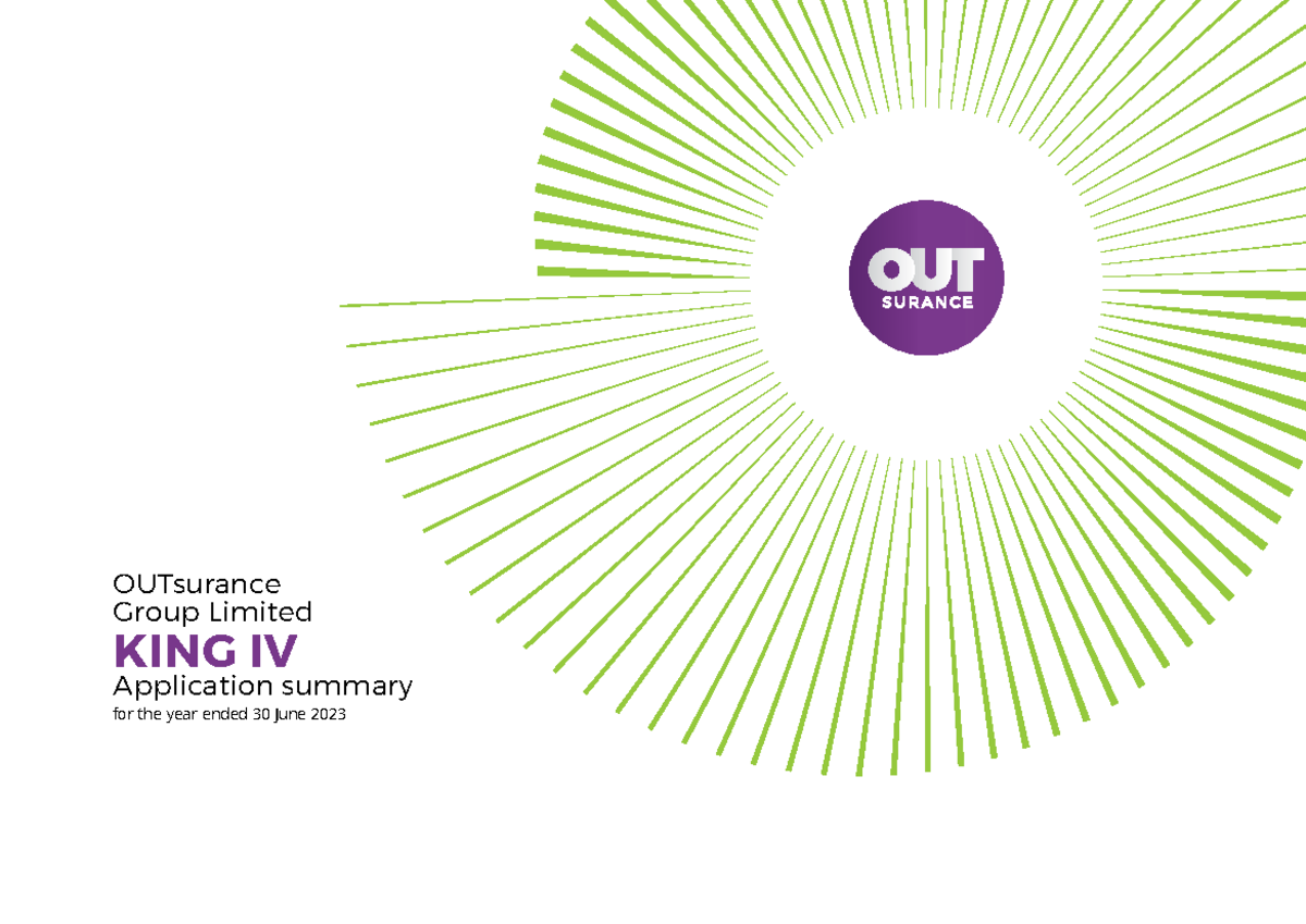 Ogl king iv application summary 2023 - OUTsurance Group Limited KING IV ...