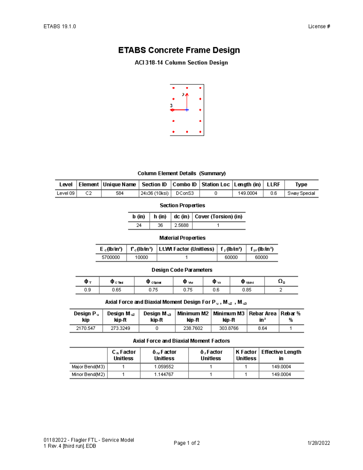 Column Design ETBAS - 30 Story Building - ETABS 19.1 License # 01182022 ...