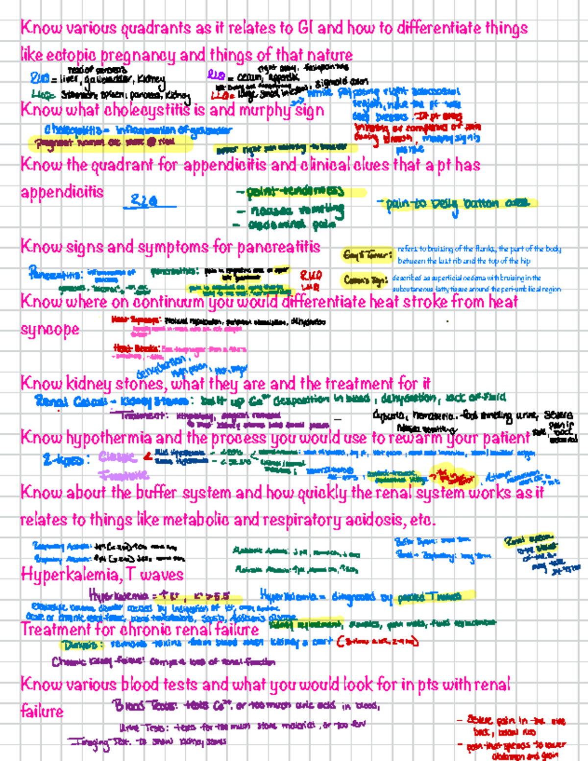 Untitled Notebook - Notes - Know various quadrants as it relates to GI ...