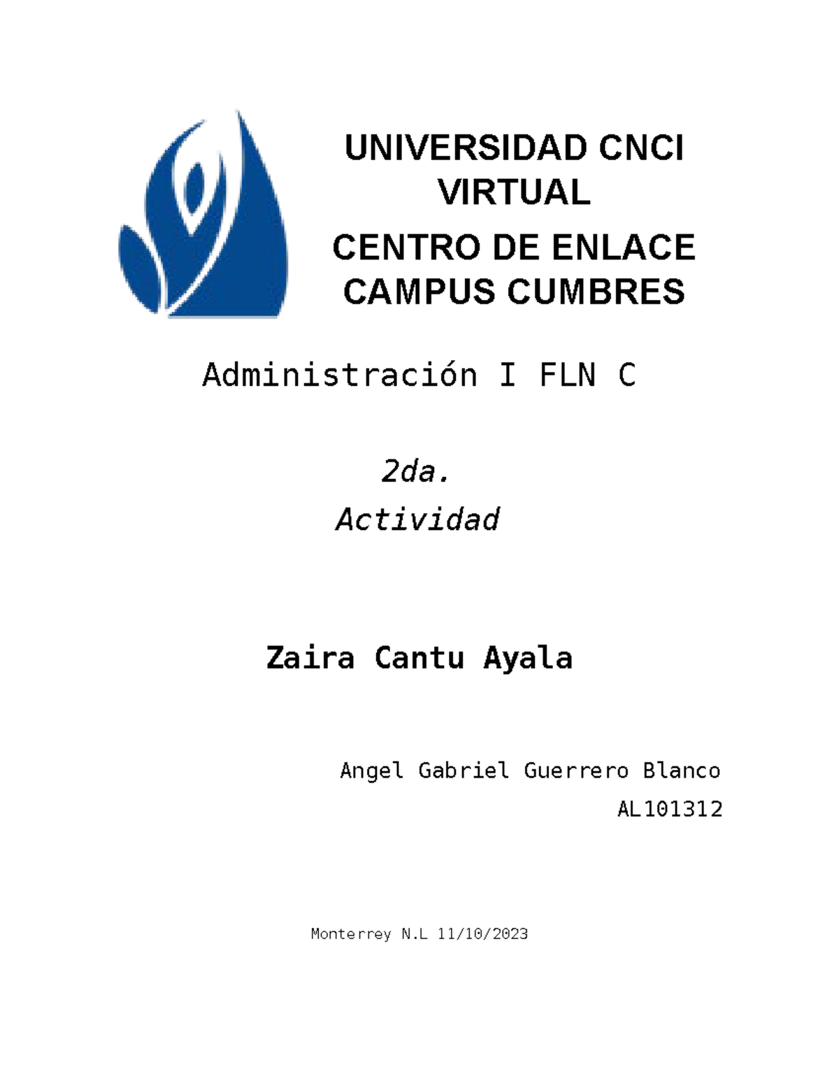 Actividad 2 Administracion Universidad Cnci Virtual Centro De Enlace