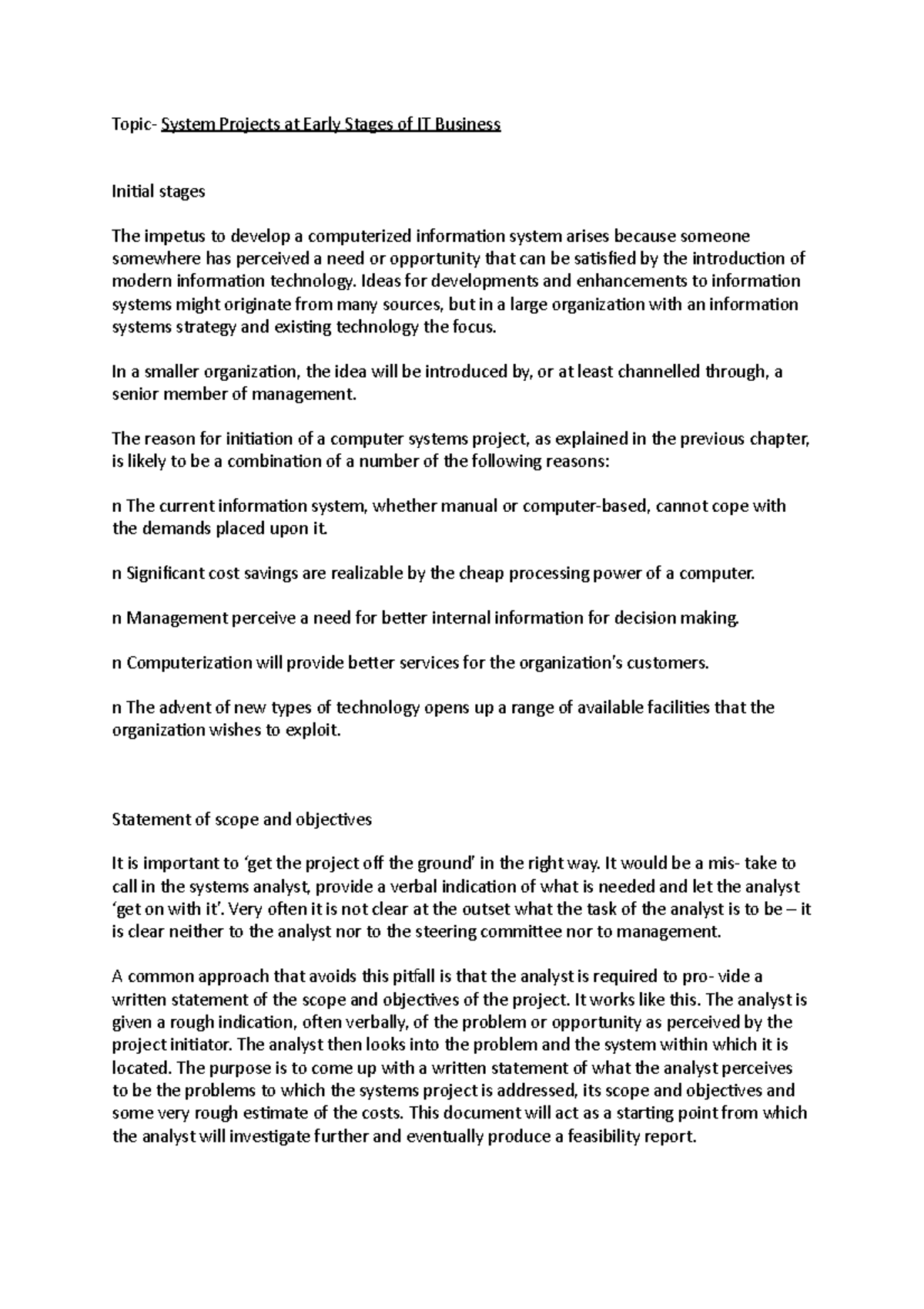 Topic-System Projects at Early Stages of IT Business - Topic- System ...