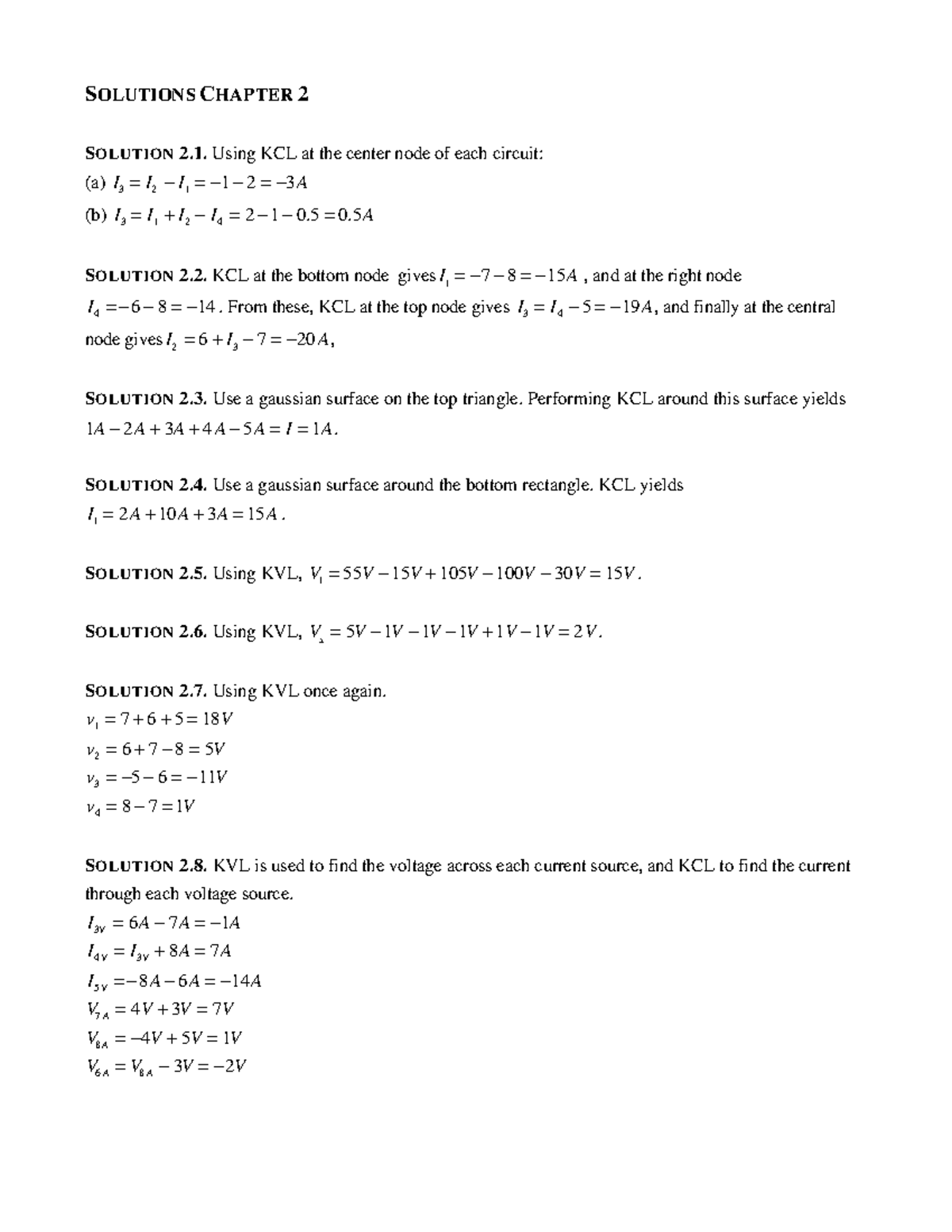 Linear circuit analysis 2nd edt. by R. A. DeCarlo and P. Lin - solution ...