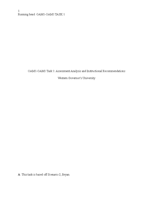 Task D003 Passed - D003: TASK 1 ASSESSMENT ANALYSIS AND INSTRUCTIONAL ...