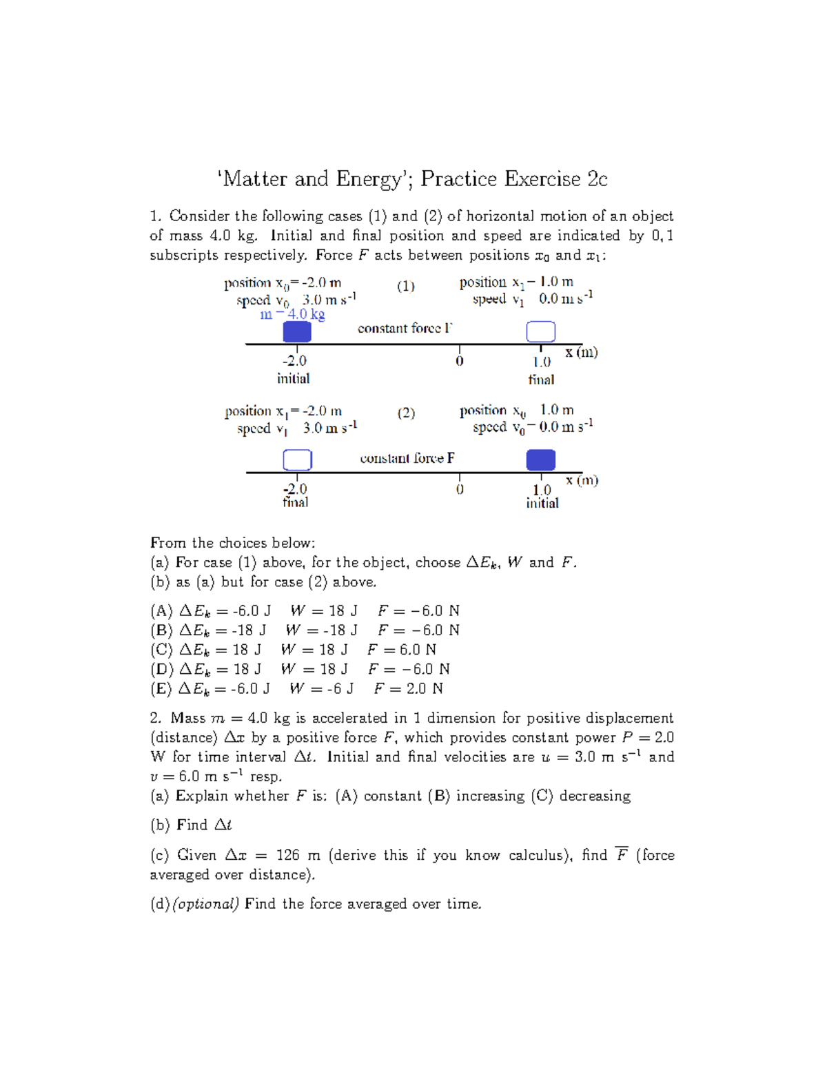 `Matter and Energy'; Practice Exercise - ‘Matter and Energy’; Practice ...